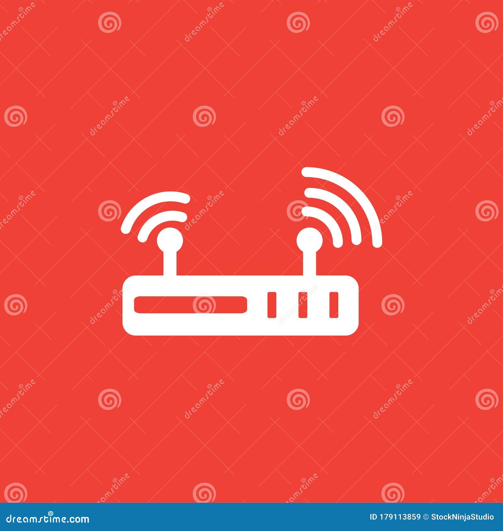 Router Icon on Red Background. Red Flat Style Vector Illustration Stock ...