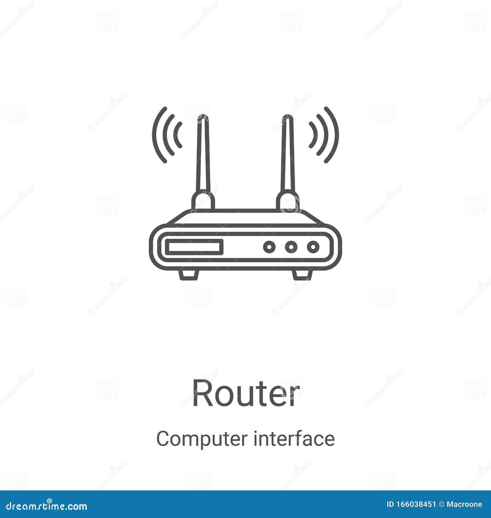 Router Icon Vector from Computer Interface Collection. Thin Line Router ...