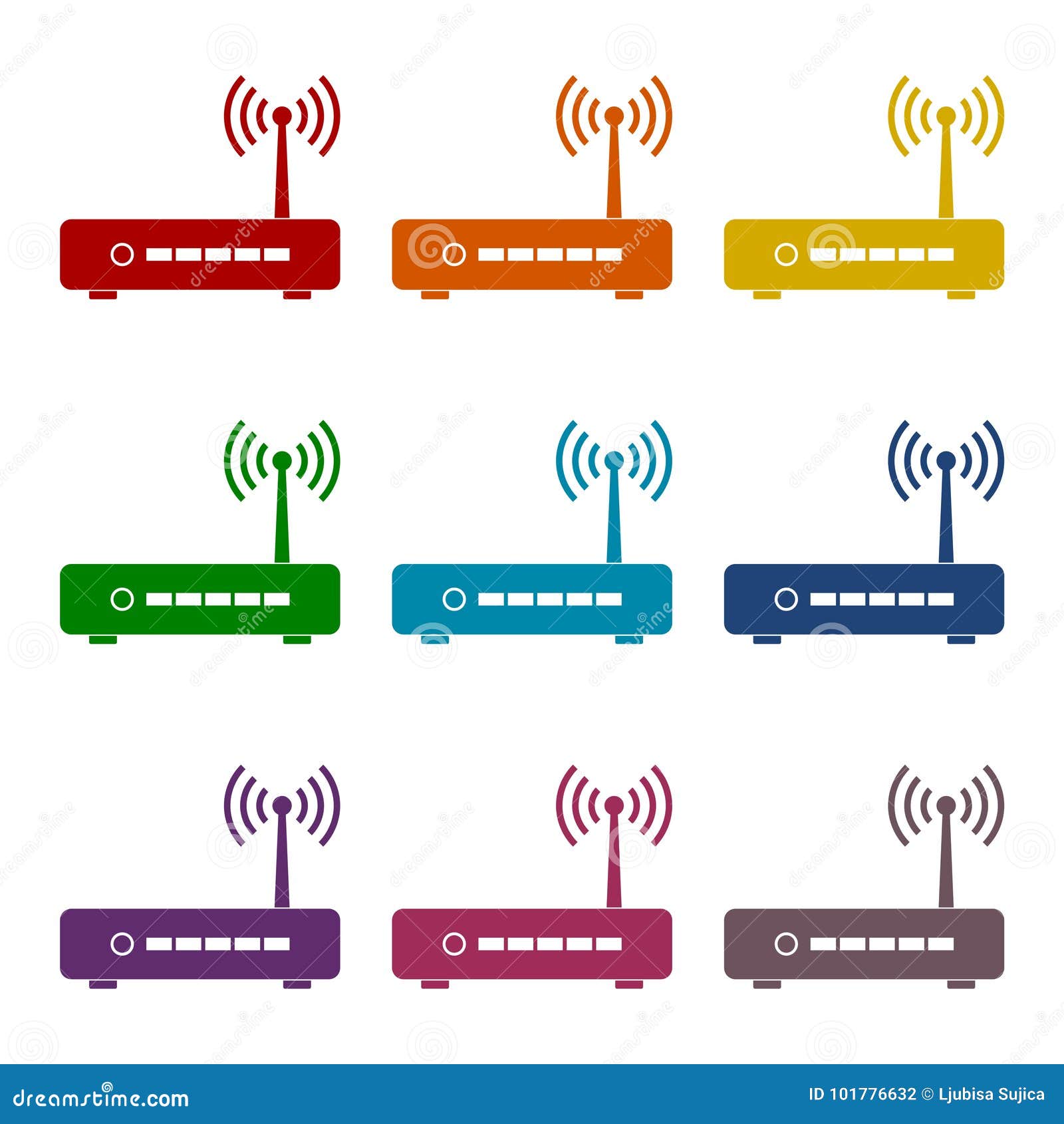 Router icons set stock vector. Illustration of connection - 101776632