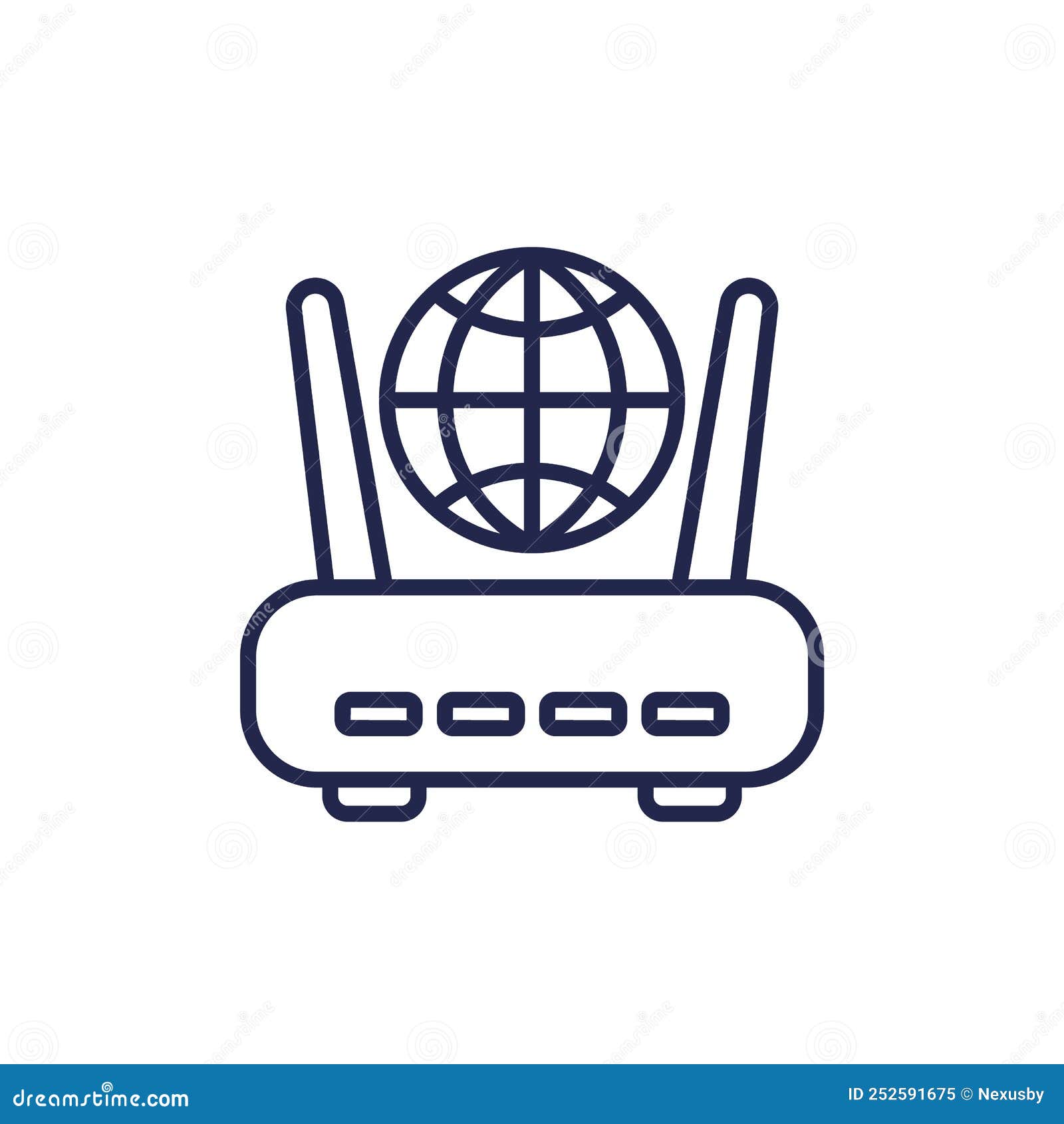 Modem Line Icons Collection. Connection, Transmit, Receive, Signal ...