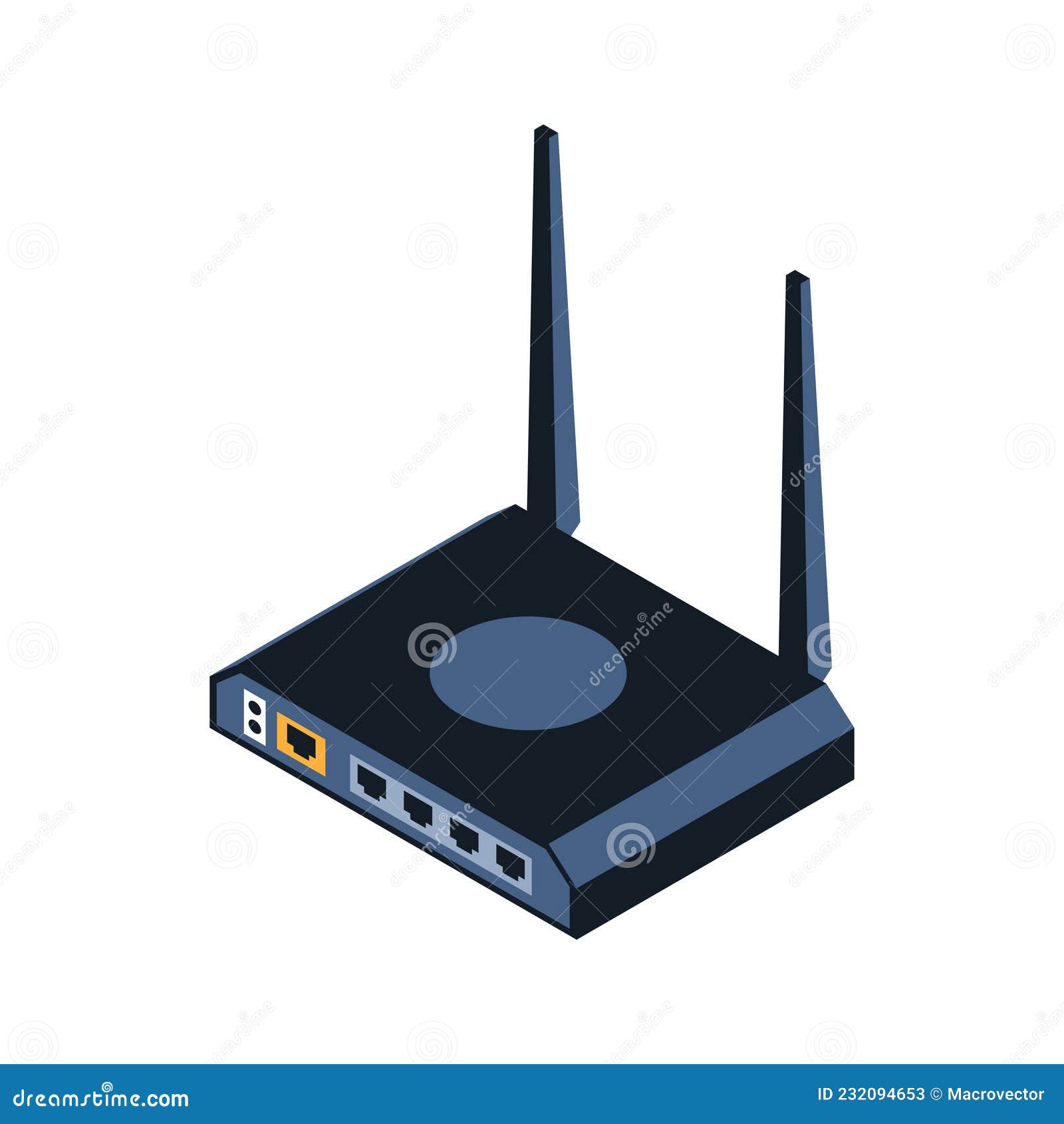 Wi-fi Router Isometric Icon. 3d Line Art Technical Drawing. Editable ...