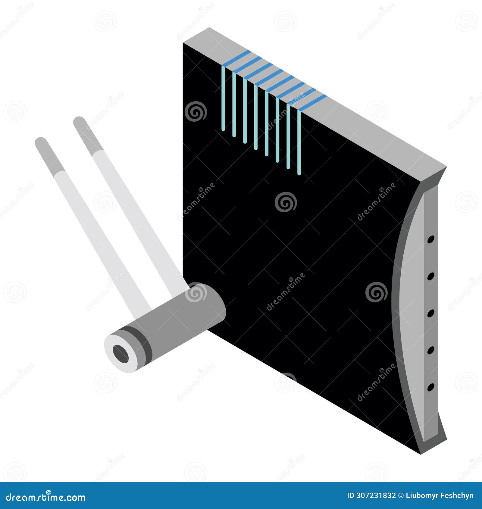 Isometric Wi-fi Modem Router Illustration Isolated On White. Cartoon ...
