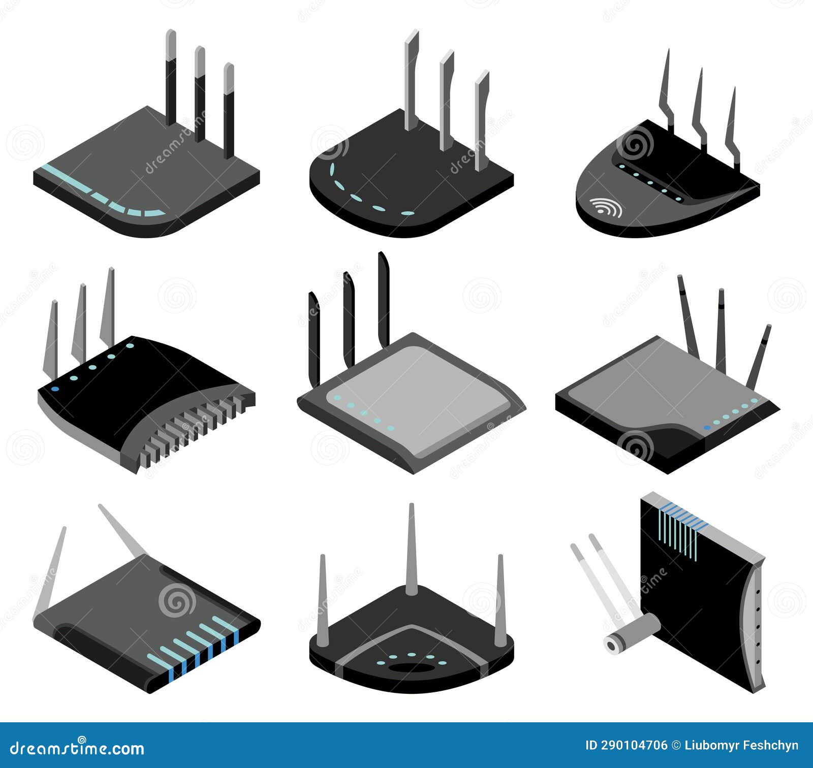 Routers Isolated Icon. Simple Element Illustration From Technology ...