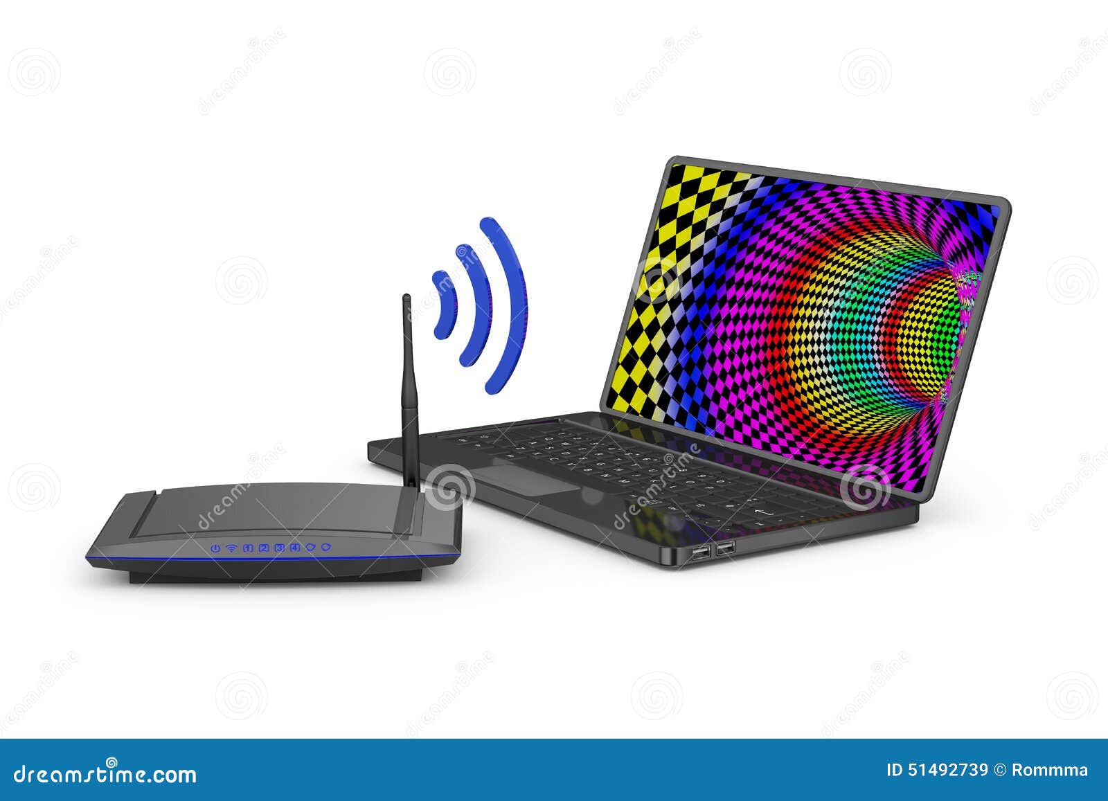 Router and laptop stock illustration. Illustration of objects - 51492739