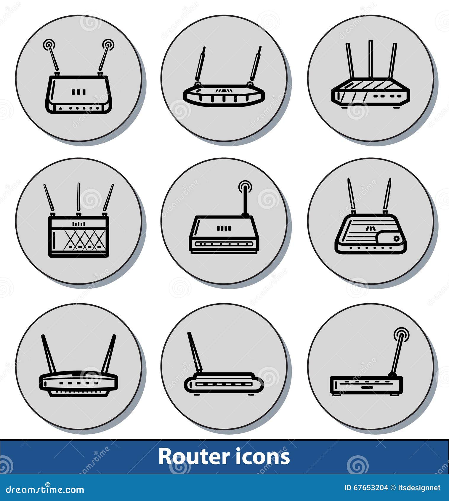 Router light icons stock vector. Illustration of contour - 67653204