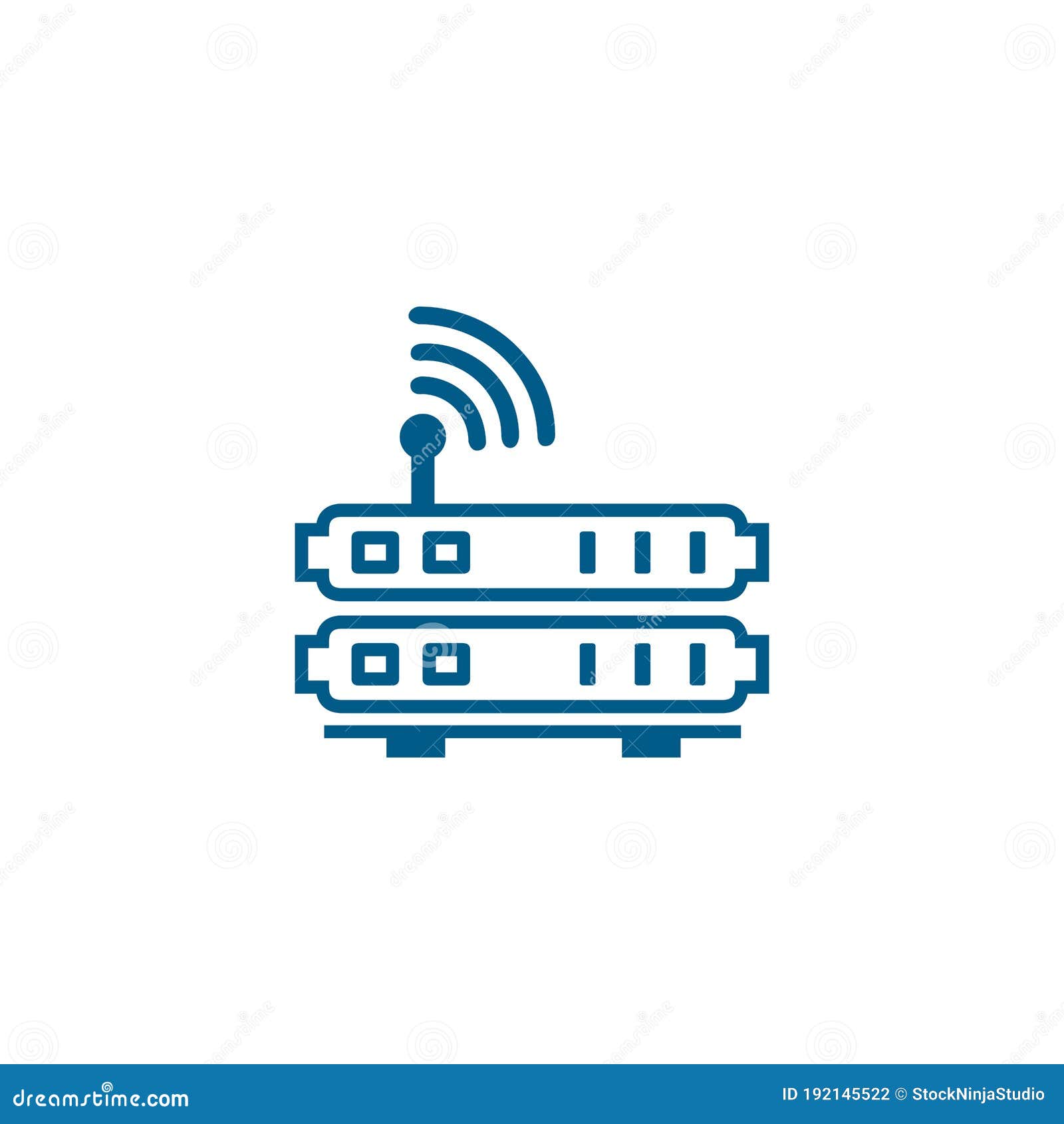 Router Line Blue Icon on White Background. Blue Flat Style Vector ...