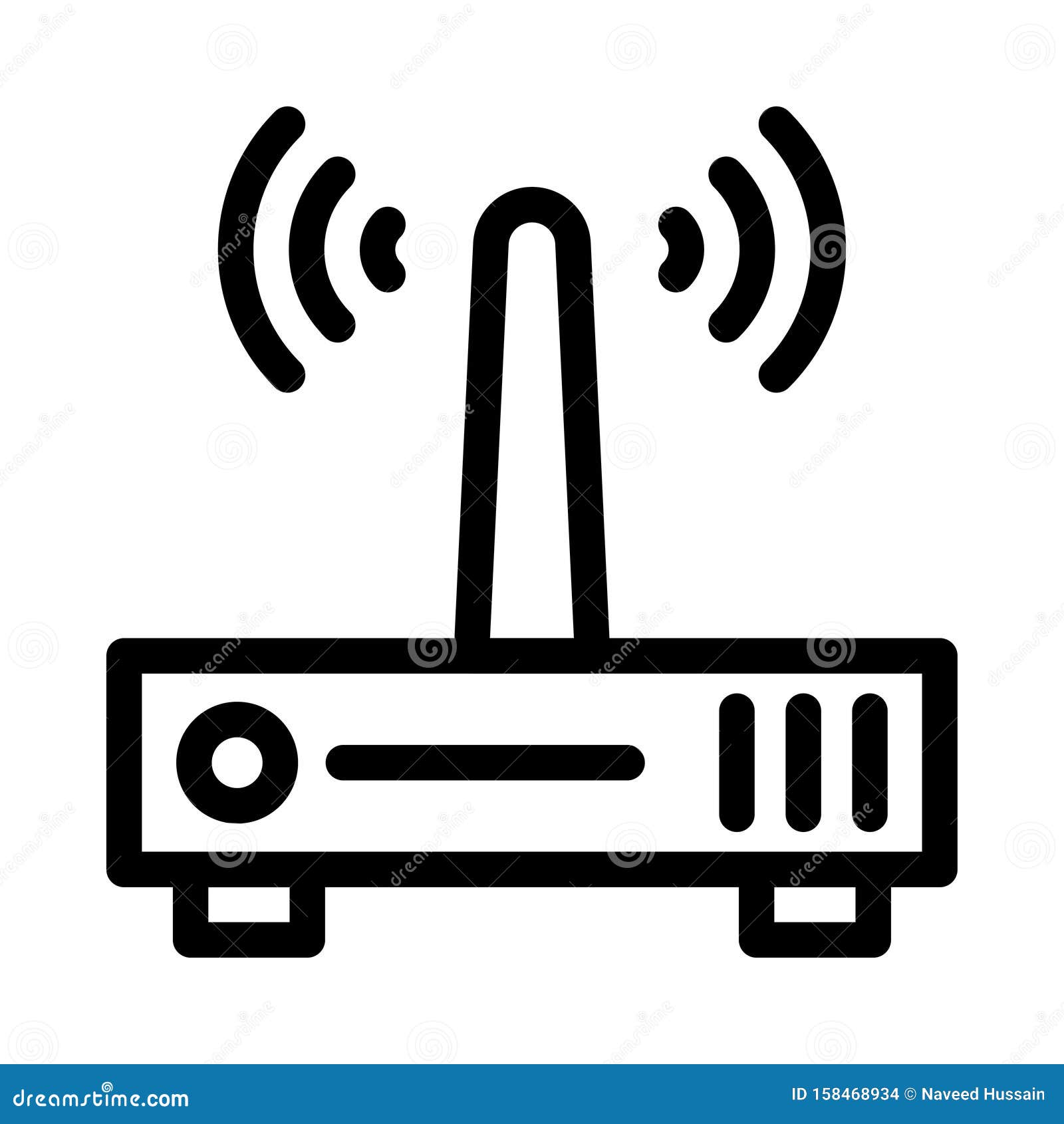 Router Thin Line Vector Icon Stock Vector - Illustration of router ...