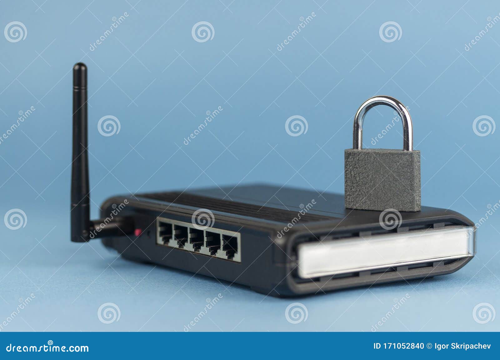 The Router and Lock, Concept of Security of Wireless Networks Stock ...