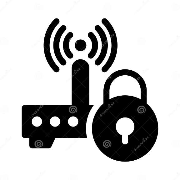 Router Lock Vector Glyph Flat Icon Stock Vector - Illustration of phone ...