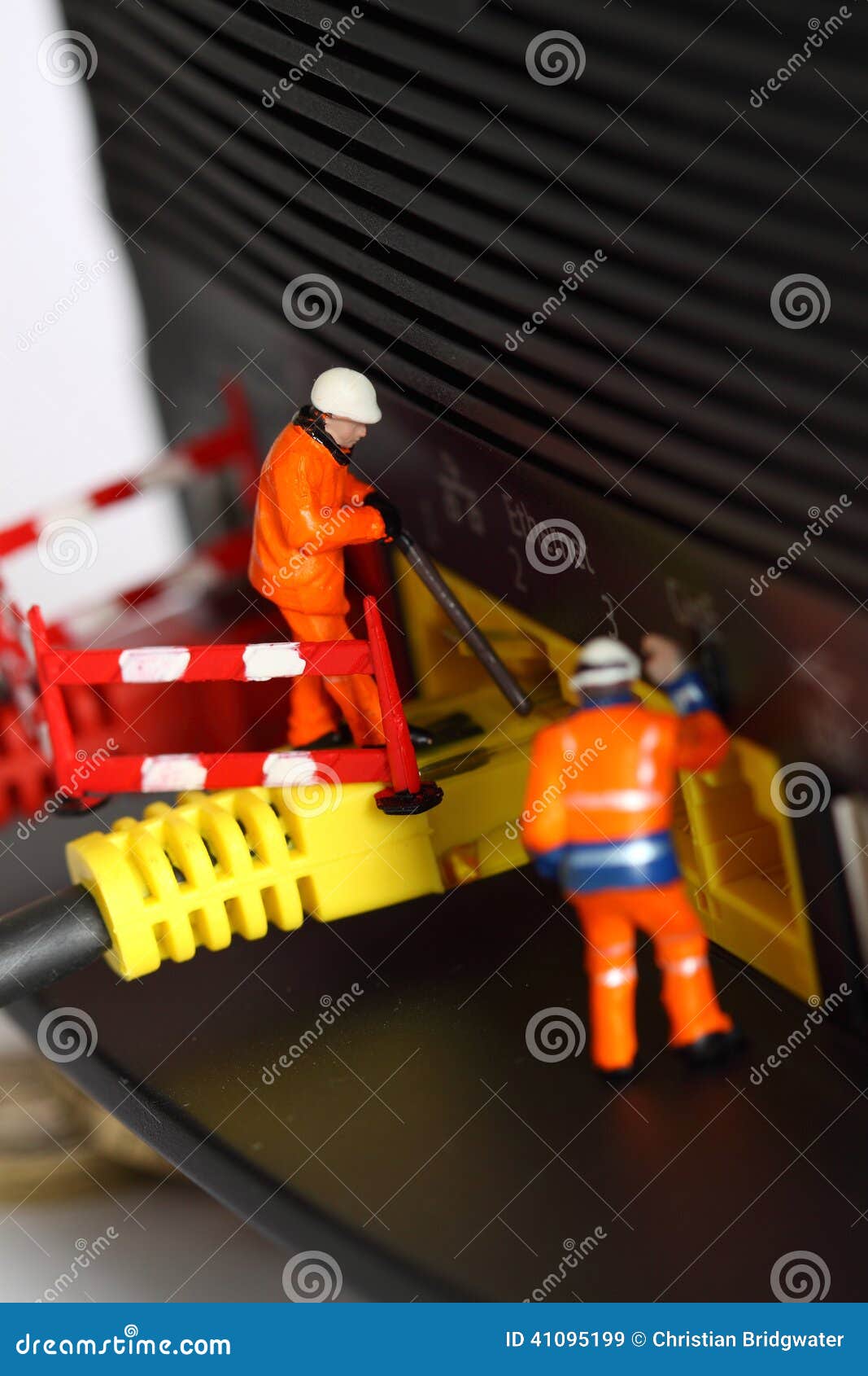 Model Workers On Architectural Plans. Construction Concepts Visualized ...