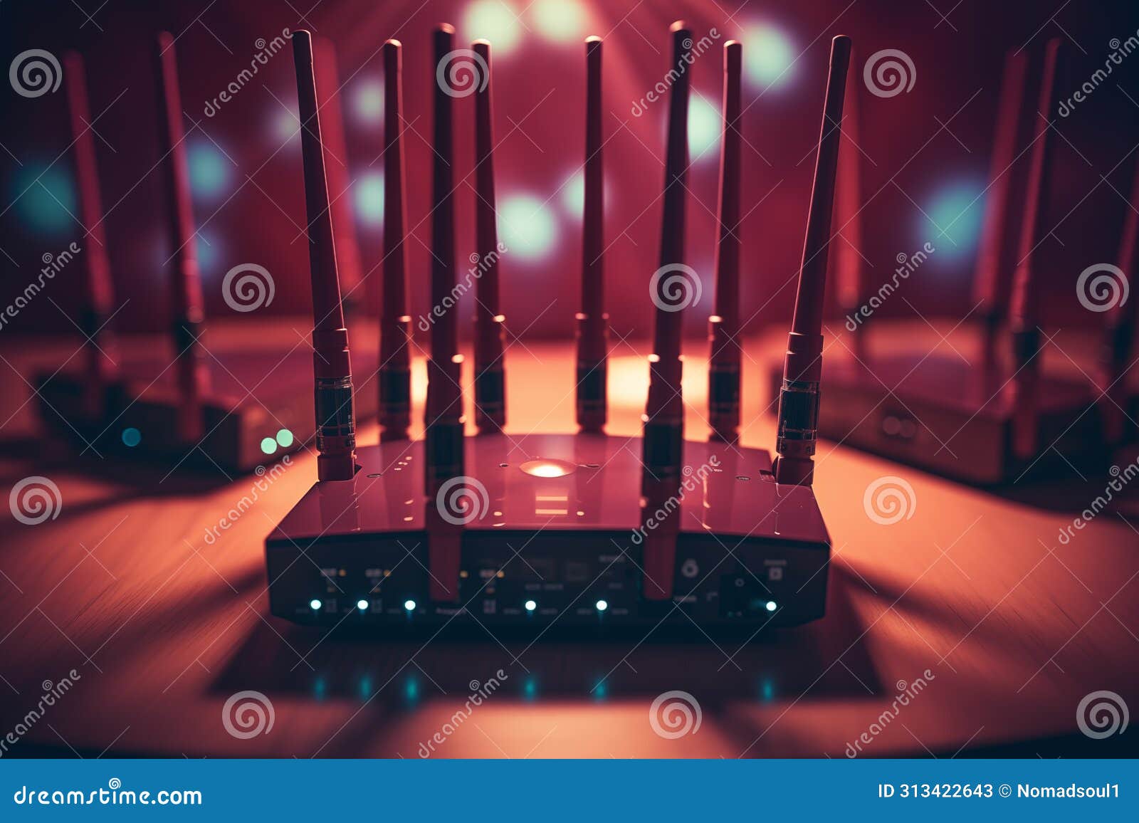 Router with Multiple Antennas, Symbolizing Network Connectivity ...