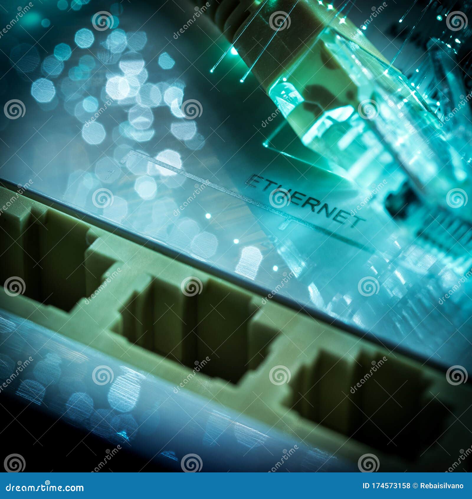 Router with network cable stock photo. Image of ethernet - 174573158