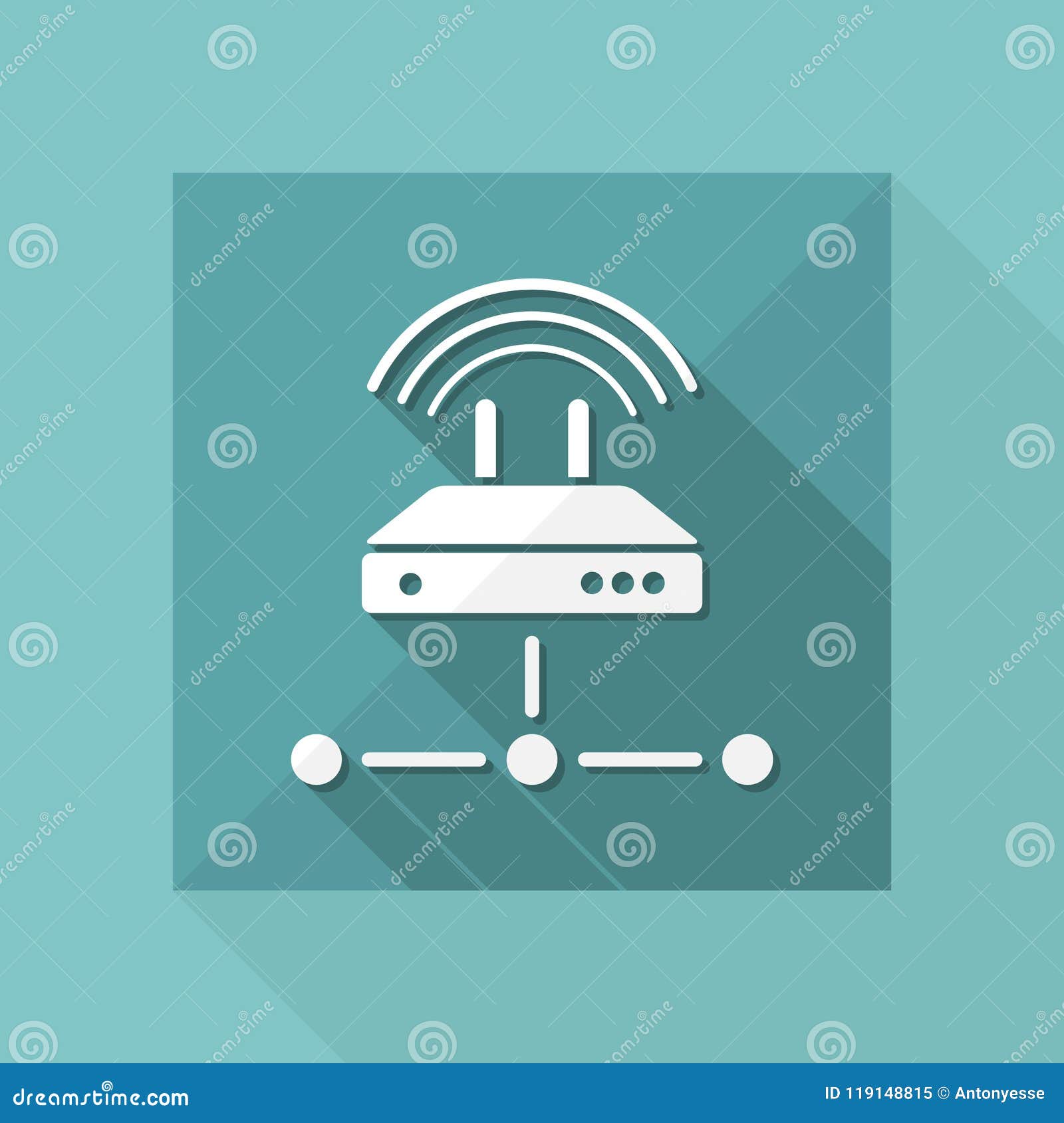 Router Network - Flat Minimal Icon Stock Vector - Illustration of ...