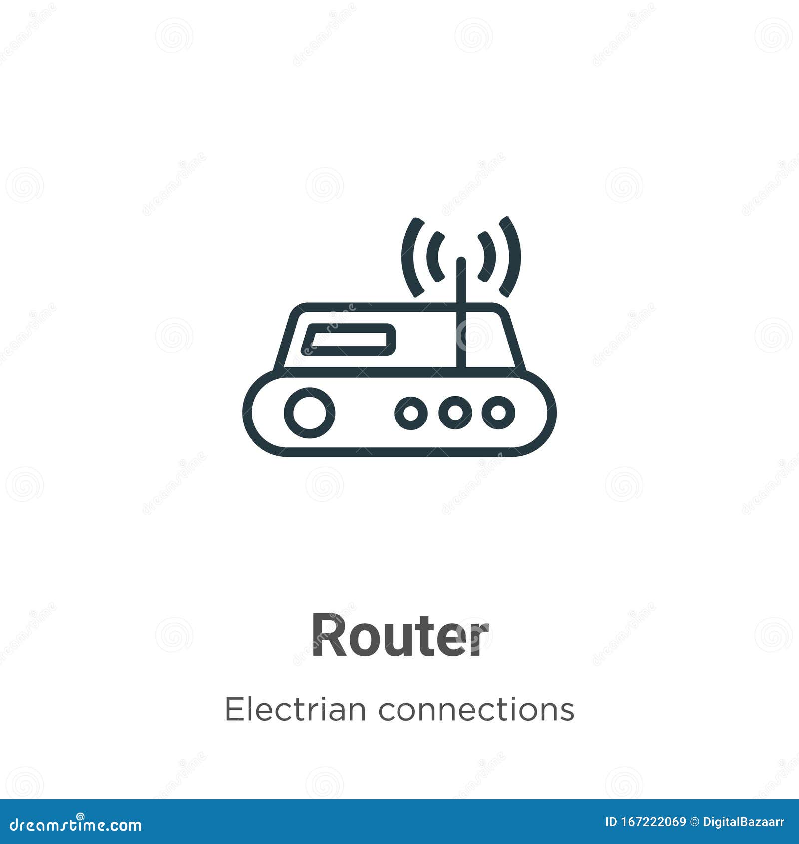 Router Outline Vector Icon. Thin Line Black Router Icon, Flat Vector ...