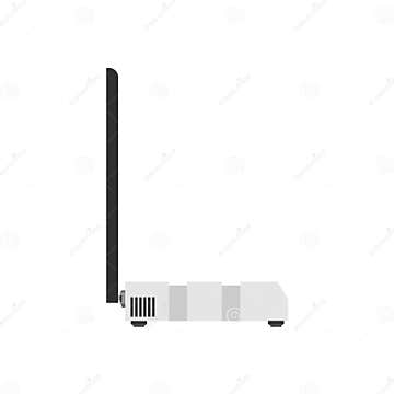 Router Side View Vector Icon Connection Access Isolated White. Firewall ...