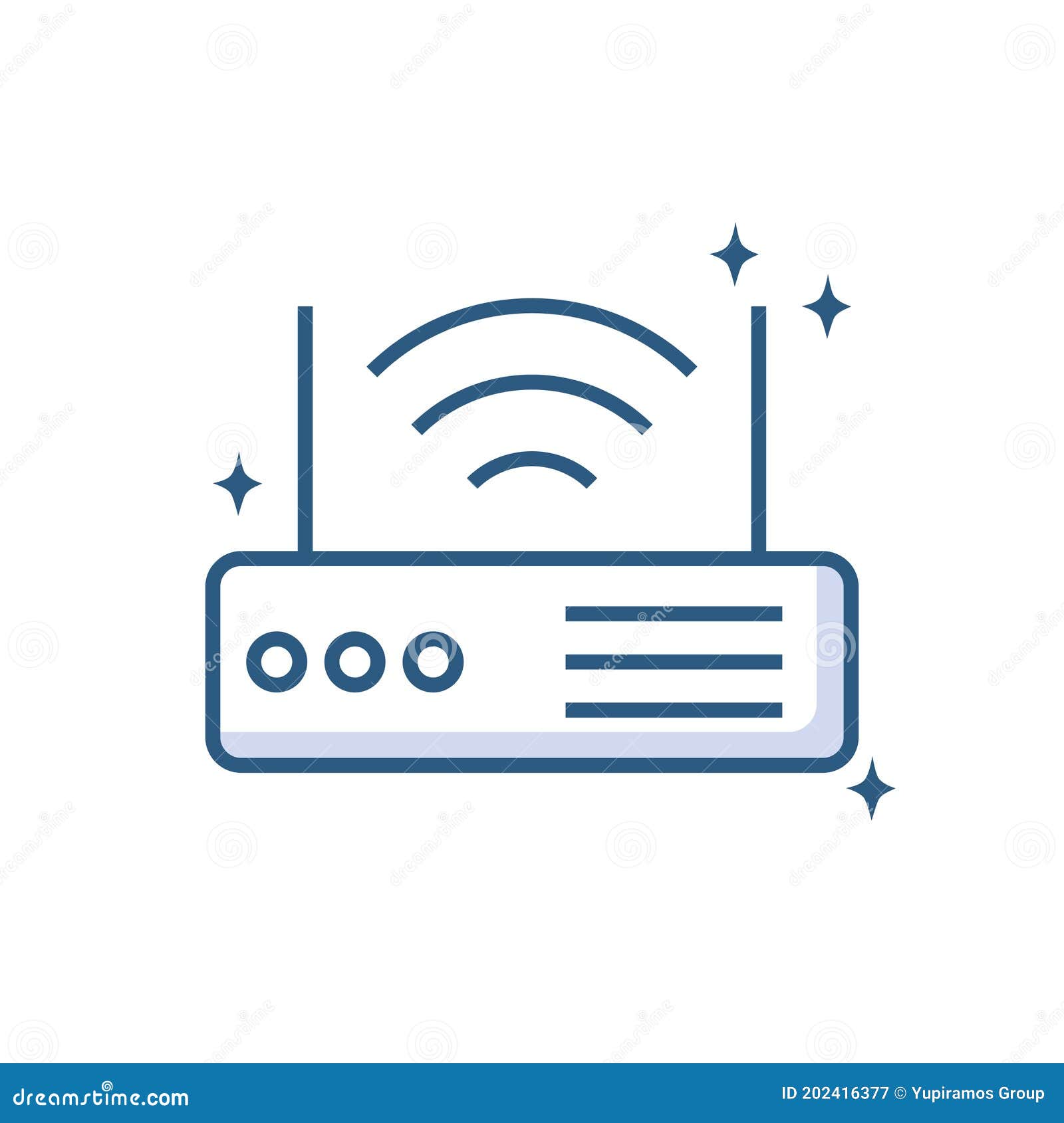 Router Signal Device Technology Object Line Style Icon Stock Vector ...