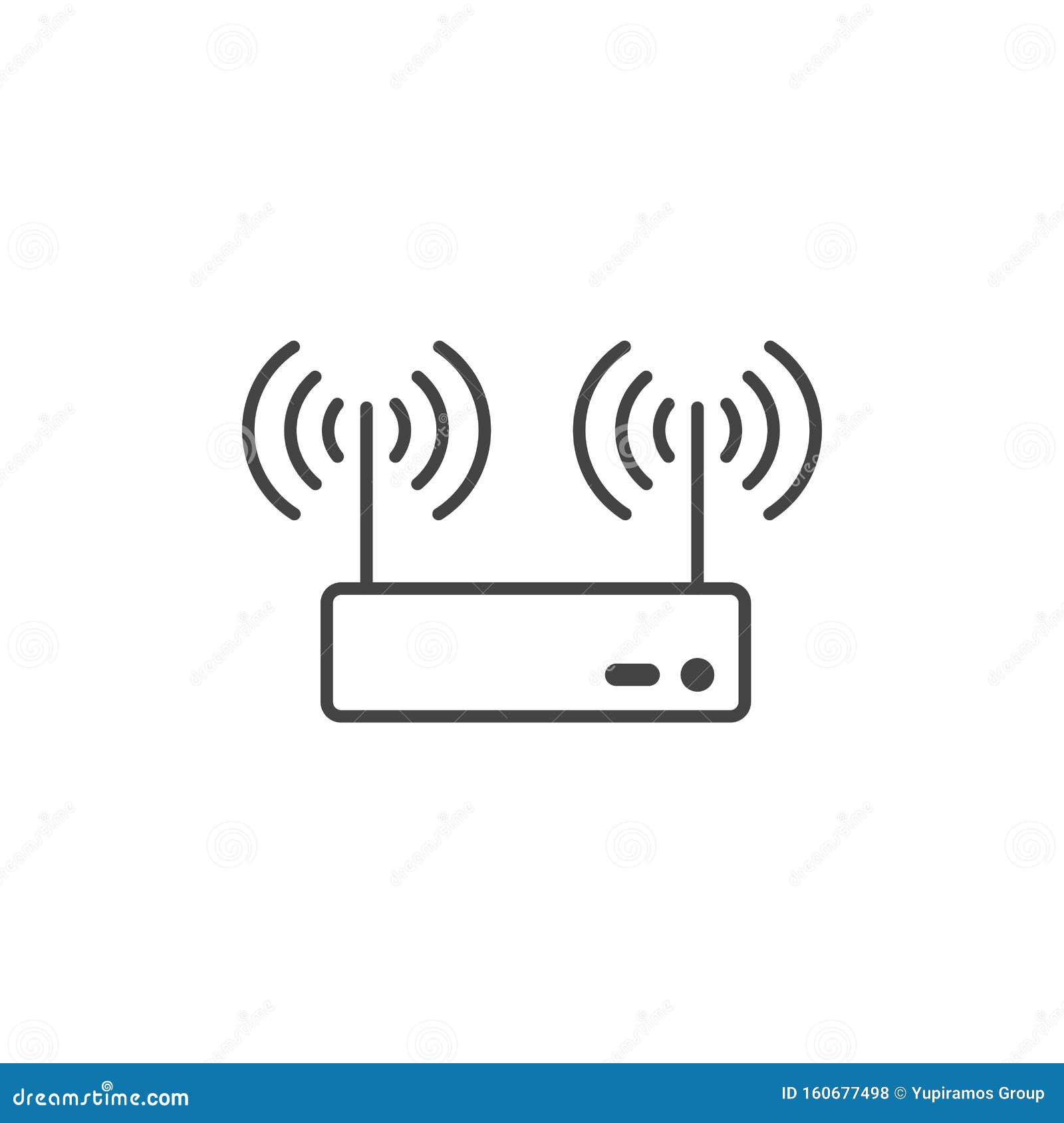 Router Signal Technology Icon Line Design Stock Vector - Illustration ...
