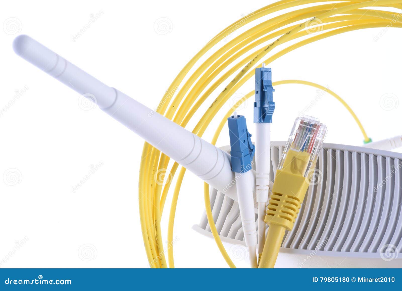 Router Und Kabel Wifi Im Computernetzwerk Stockfoto - Bild von daten ...