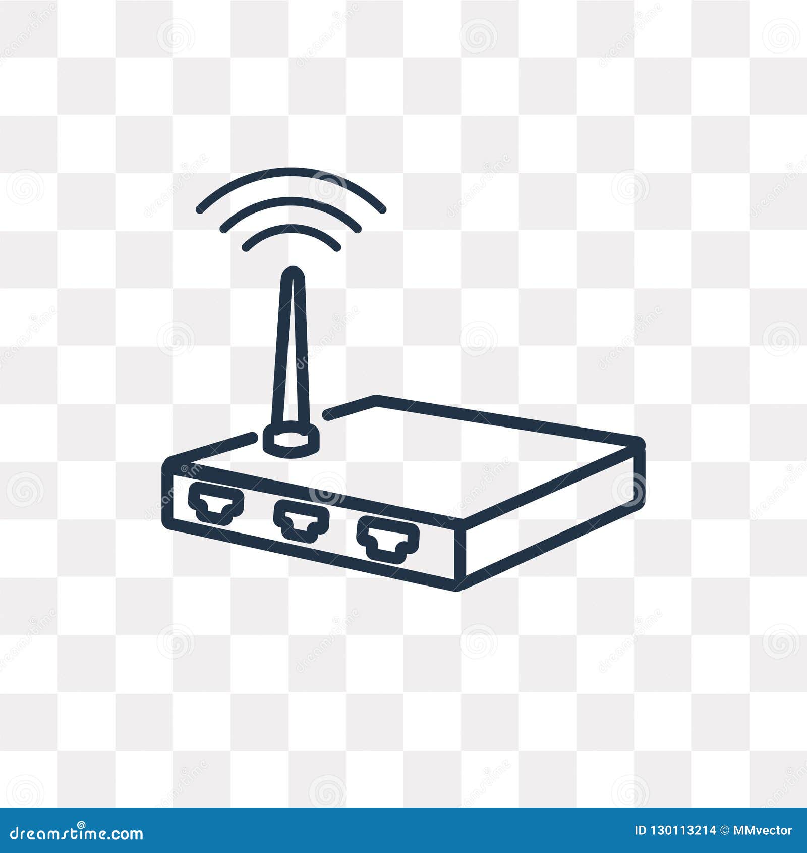 Router Vector Icon Isolated on Transparent Background, Linear Router ...