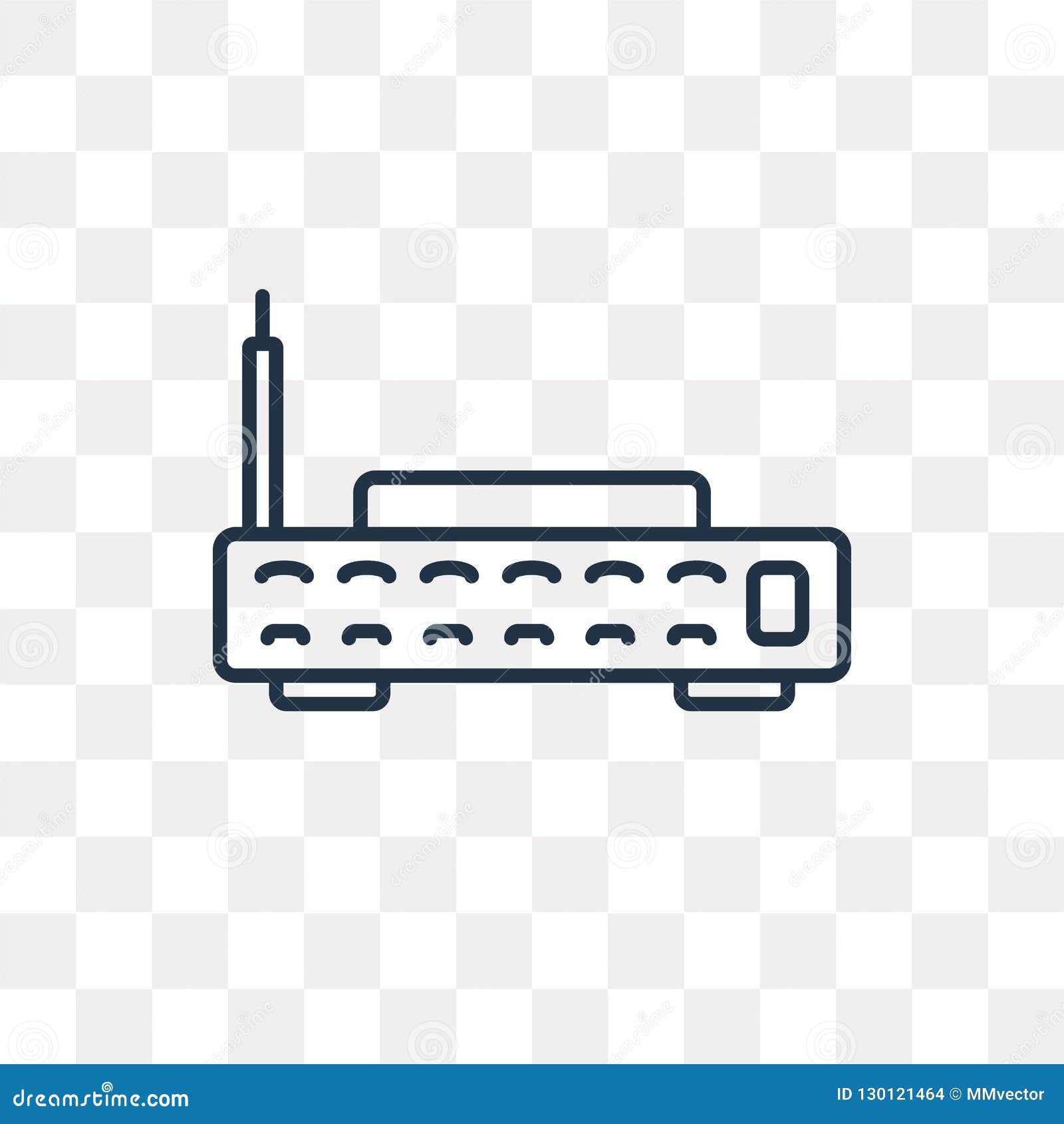 Router Vector Icon Isolated on Transparent Background, Linear Router ...