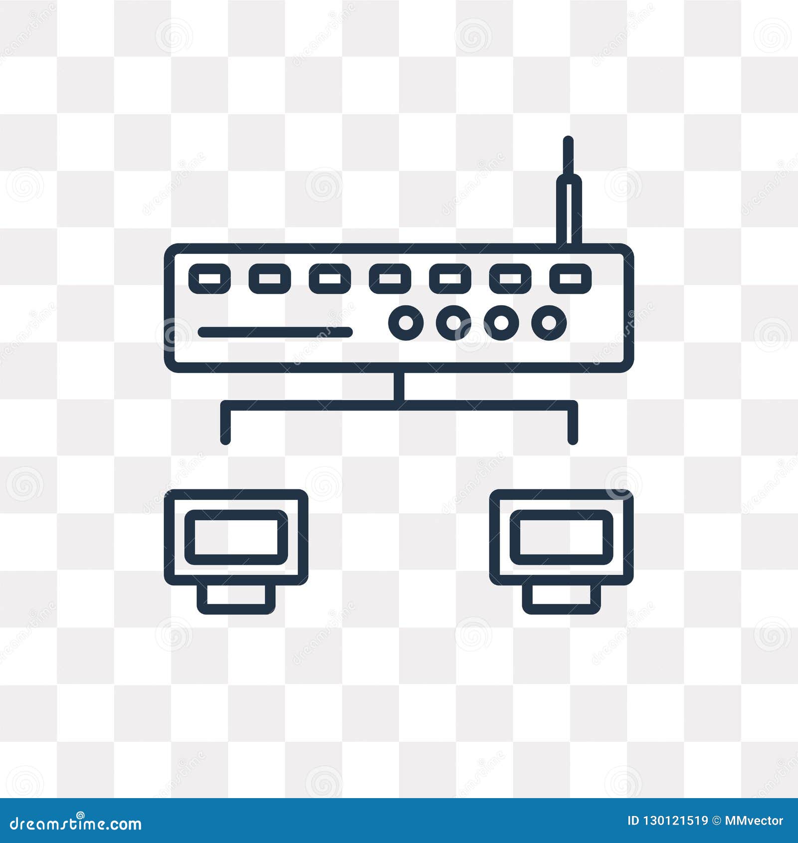 Router Vector Icon Isolated on Transparent Background, Linear Router ...