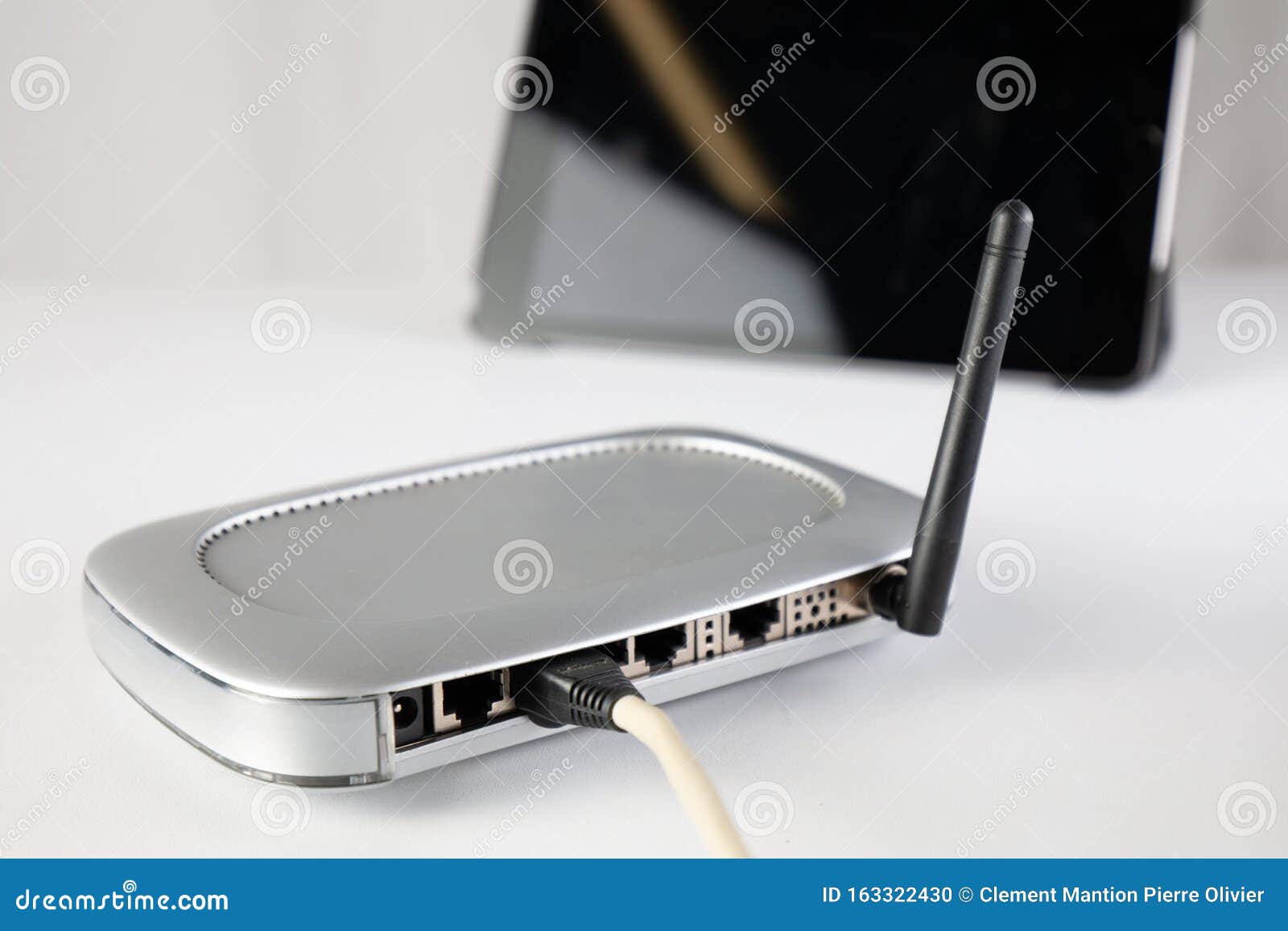 Router Wifi Ethernet Connection Network Port Wireless Closeup Stock ...
