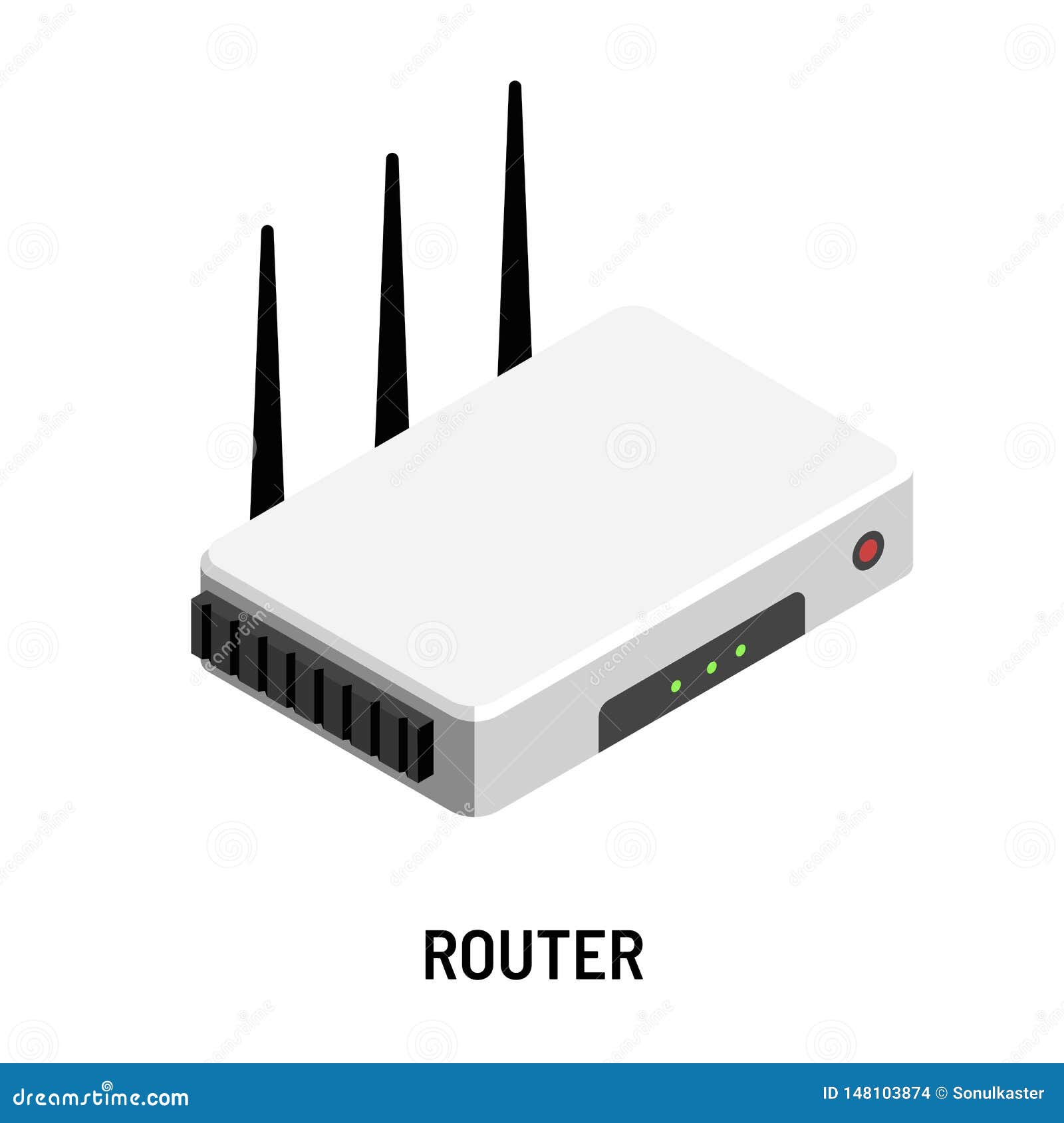 Router WiFi Wireless Ethernet Modem Isolated Device Vector Illustration ...