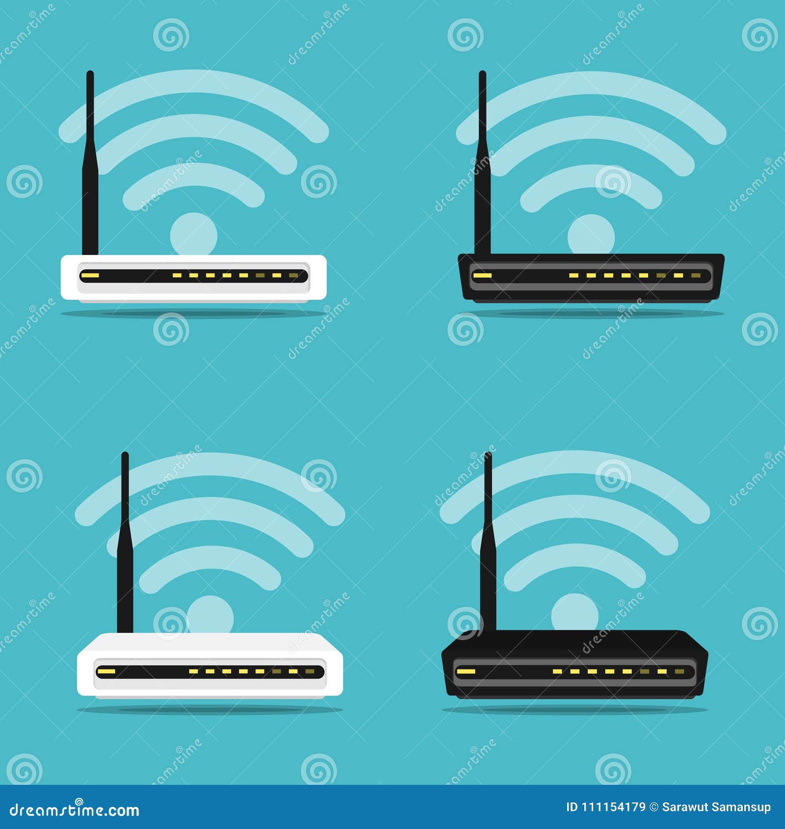 Router Wireless Hardware Set Vector Stock Vector - Illustration of ...