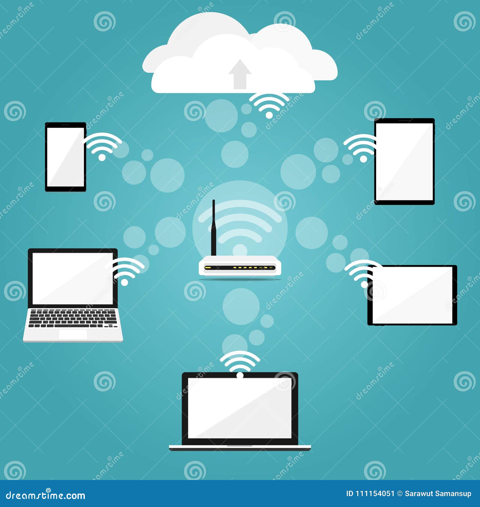 Router Wireless Network Vector Stock Vector - Illustration of local ...
