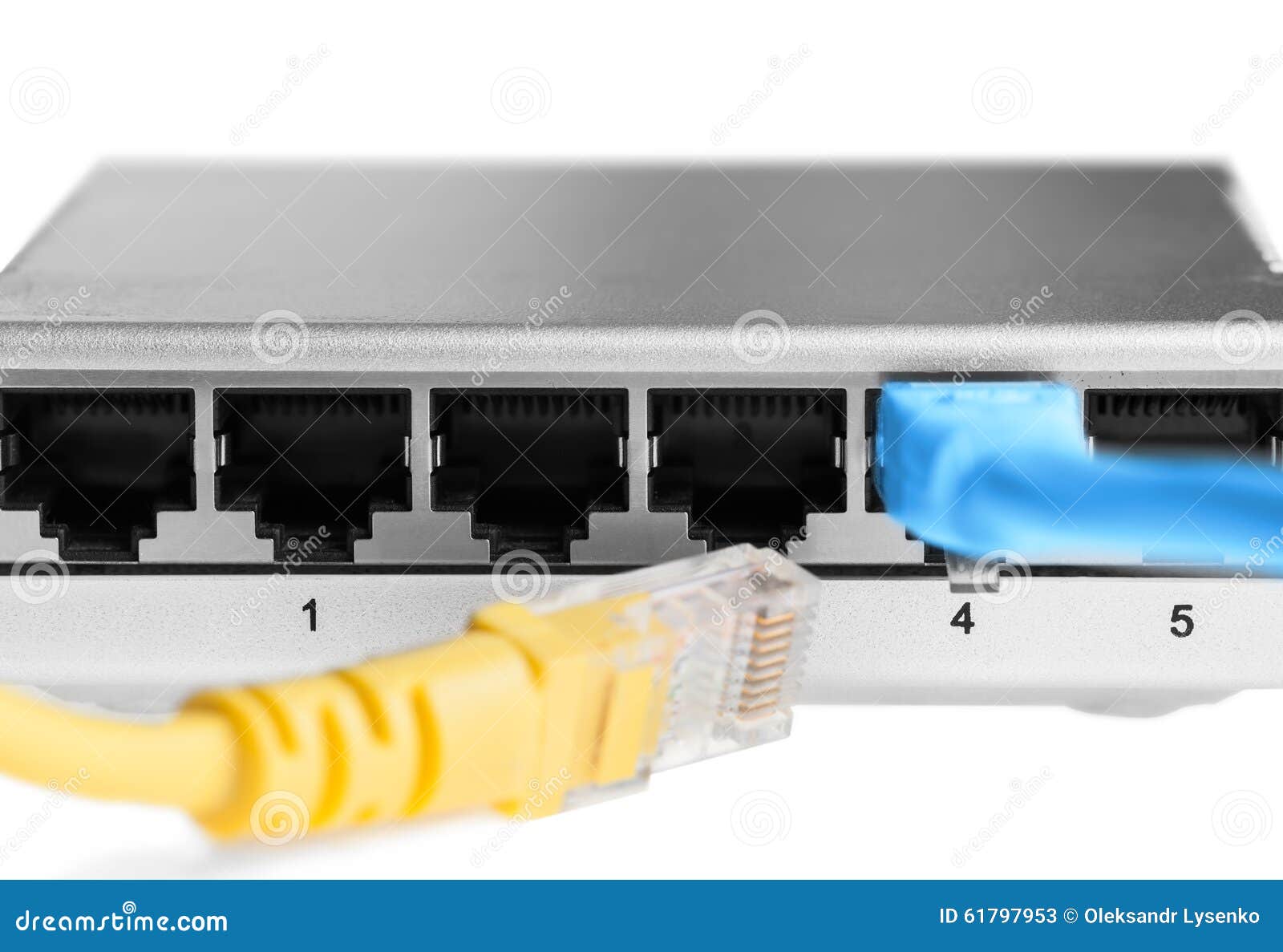 Router with wires closeup stock image. Image of ethernet - 61797953