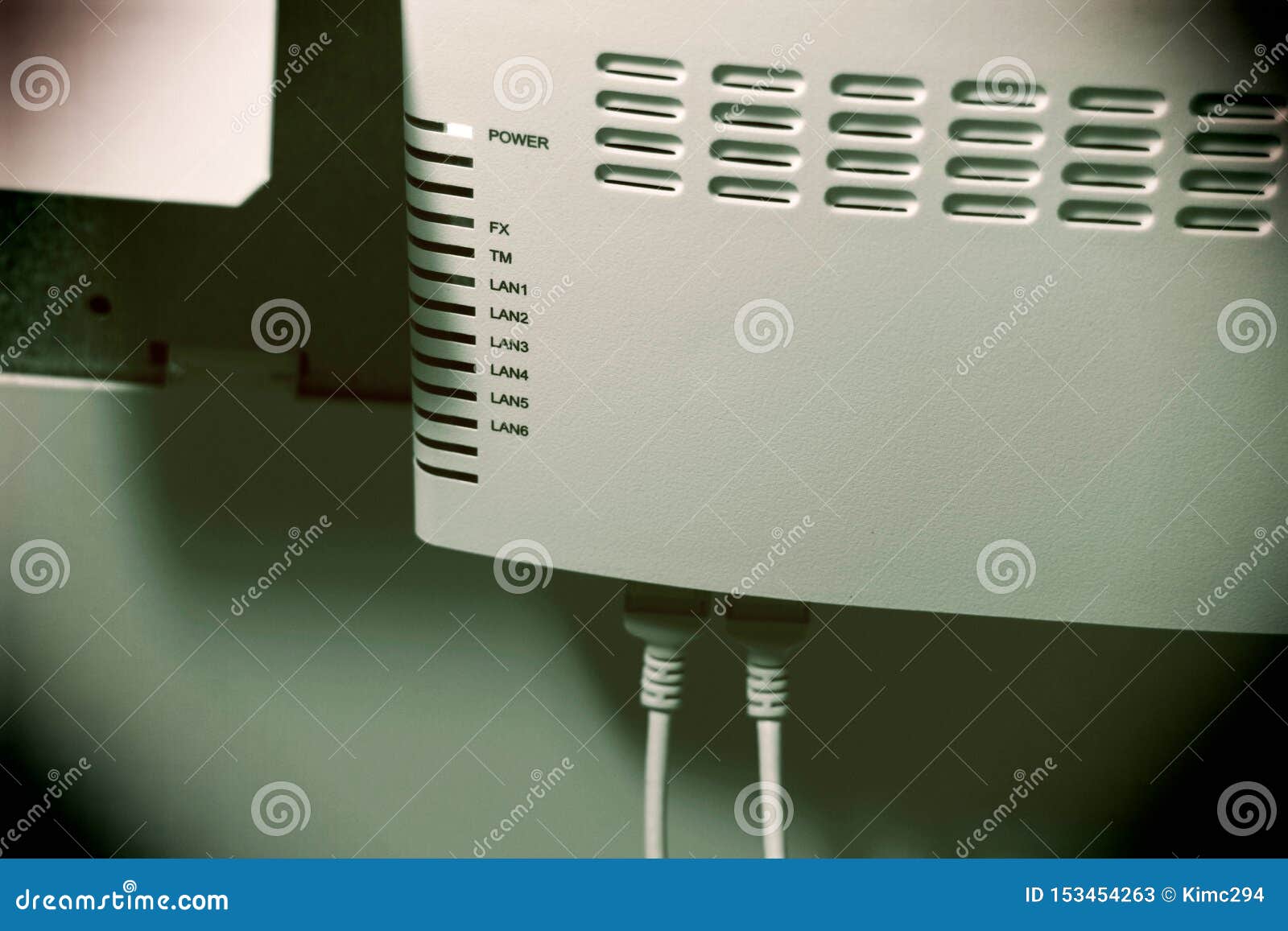 A Router in Working Mode Placed on a Wall Stock Image - Image of ...
