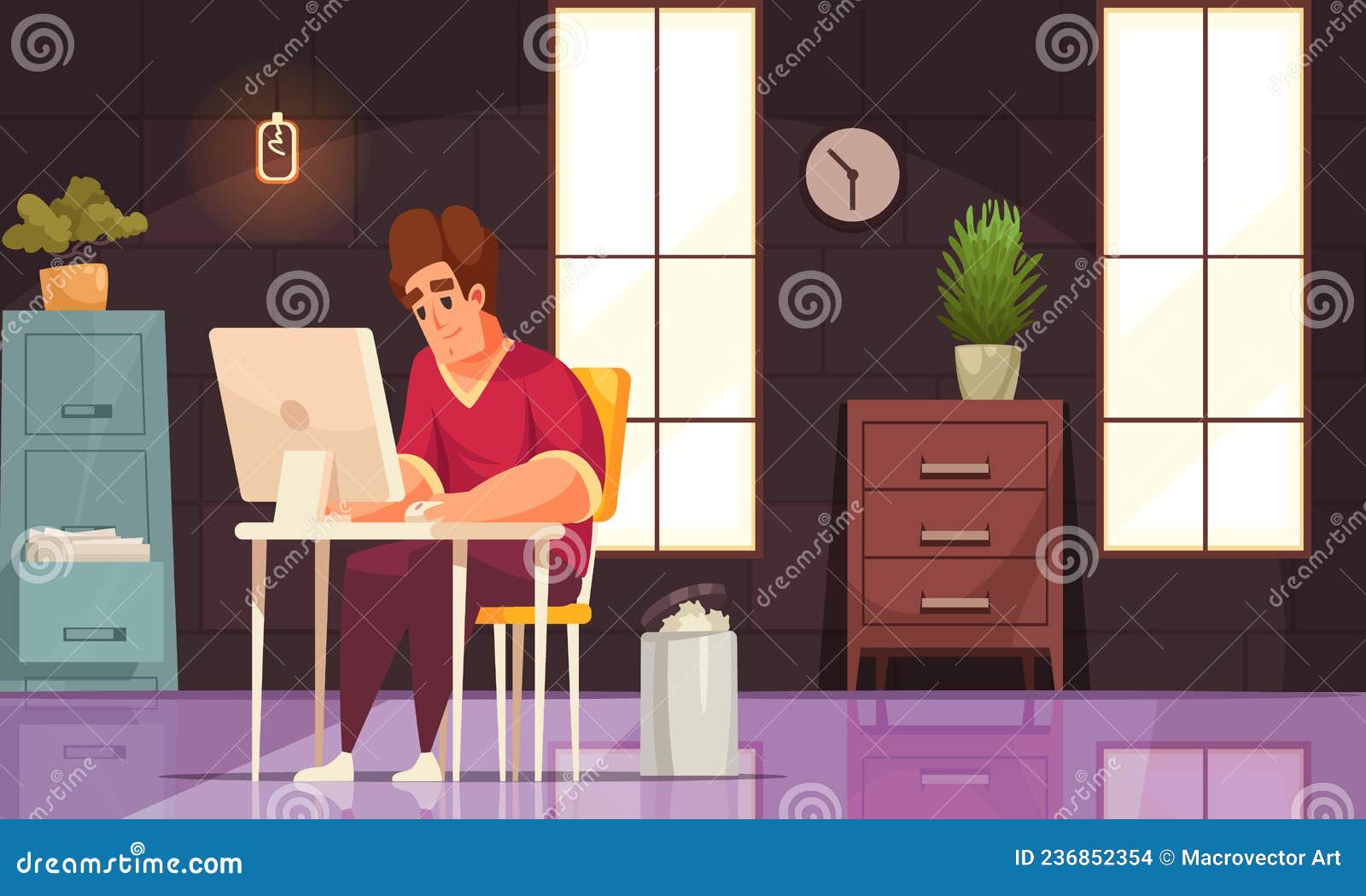 Daily Routine Background. Busy Businessman Everyday Lifestyle Morning ...