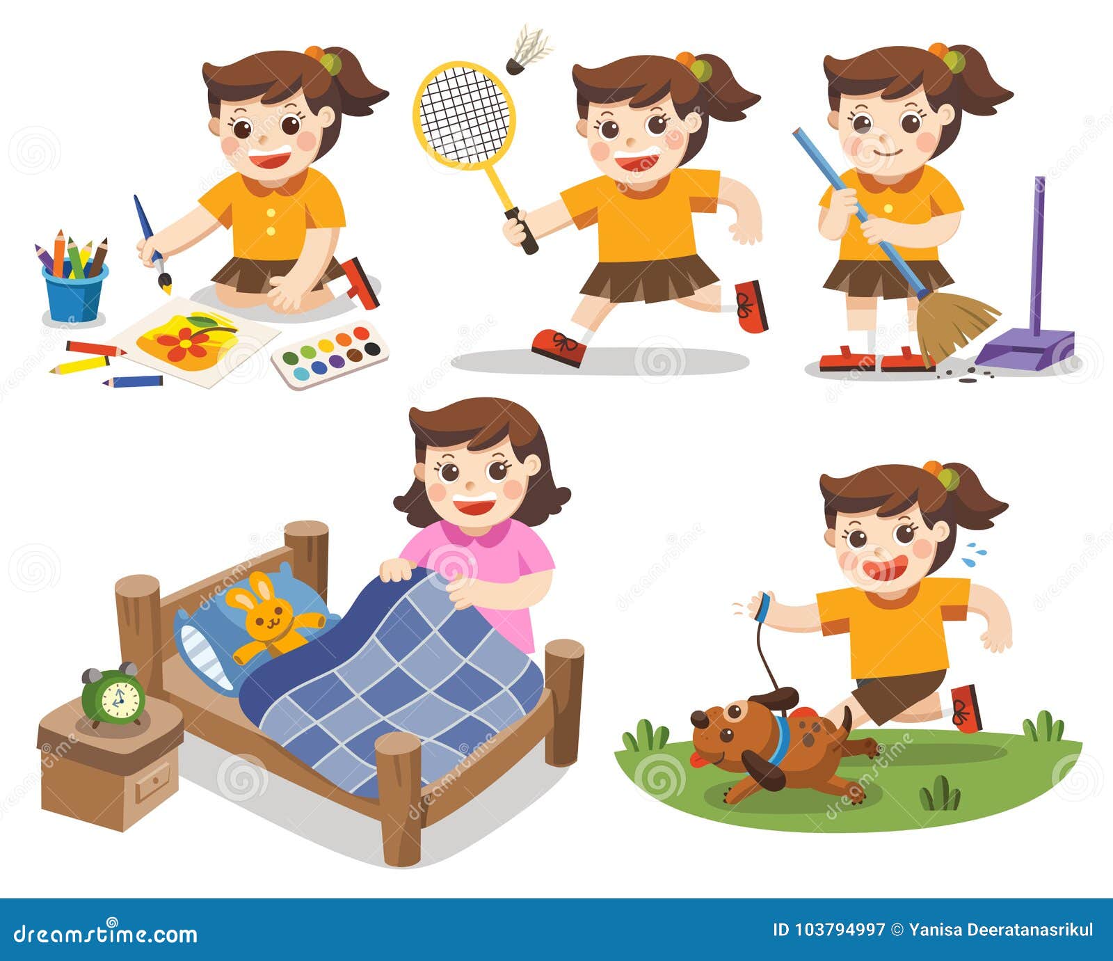 The Daily Routine. Cartoon Vector | CartoonDealer.com #79738603