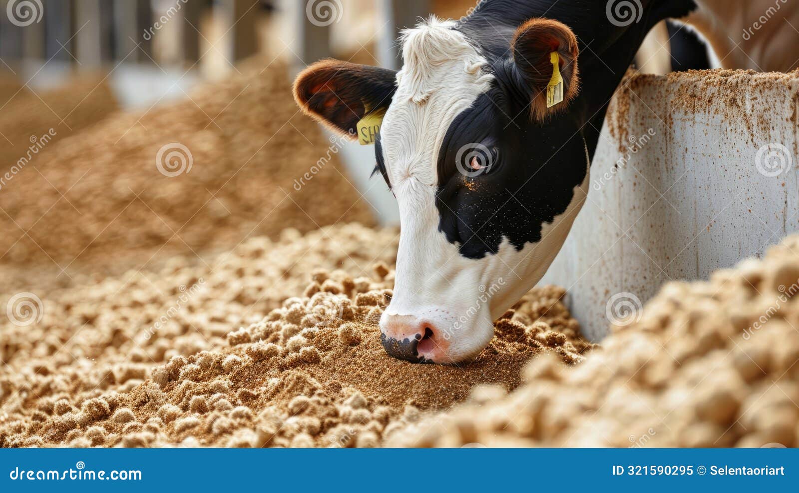 Routine Feeding for Dairy Cows Stock Illustration - Illustration of ...
