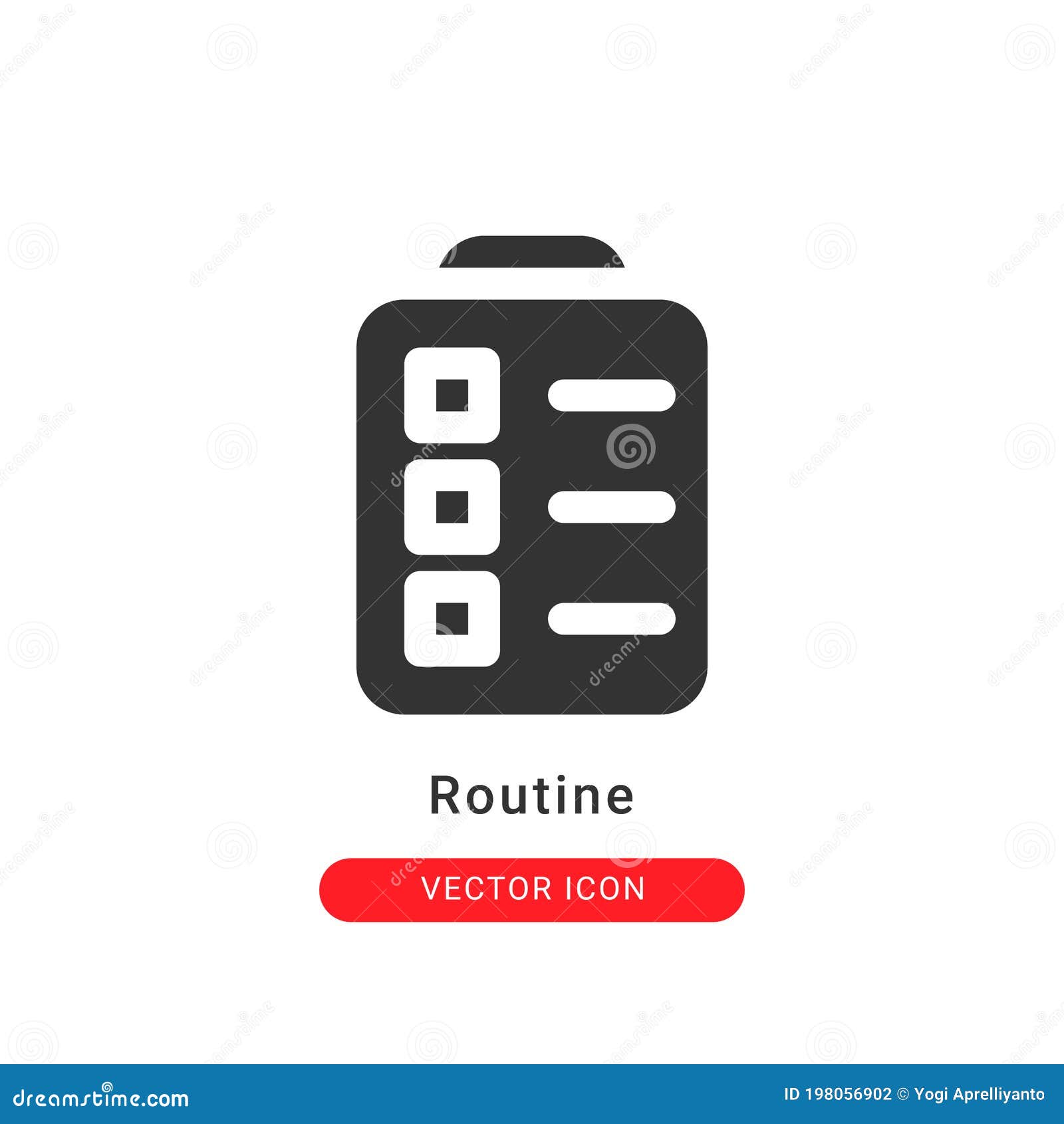 Routine Icon in Glyph Style. for Your Website Design and Logo Stock ...