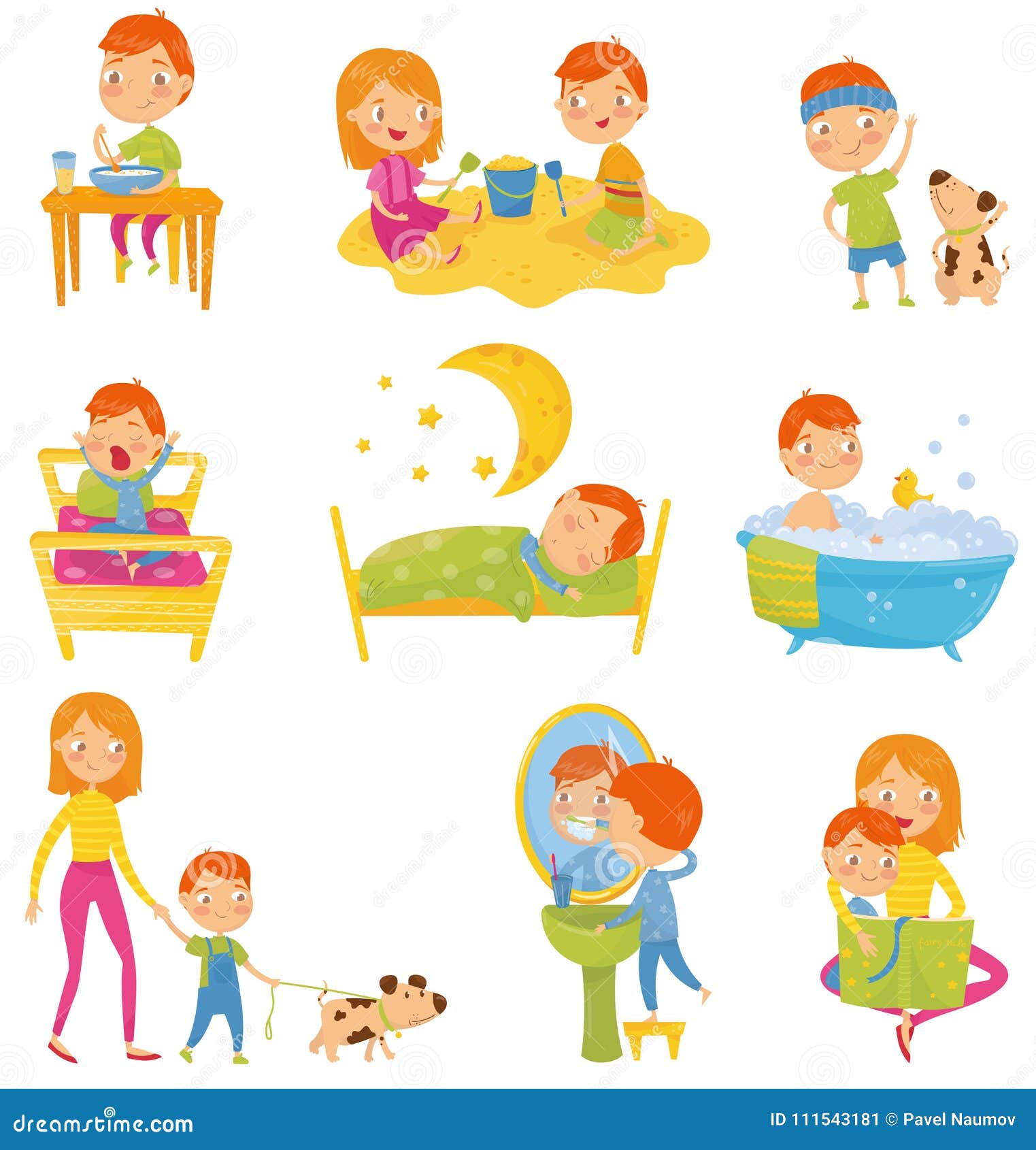 Boy Waking Up Cartoon Vector | CartoonDealer.com #55000289