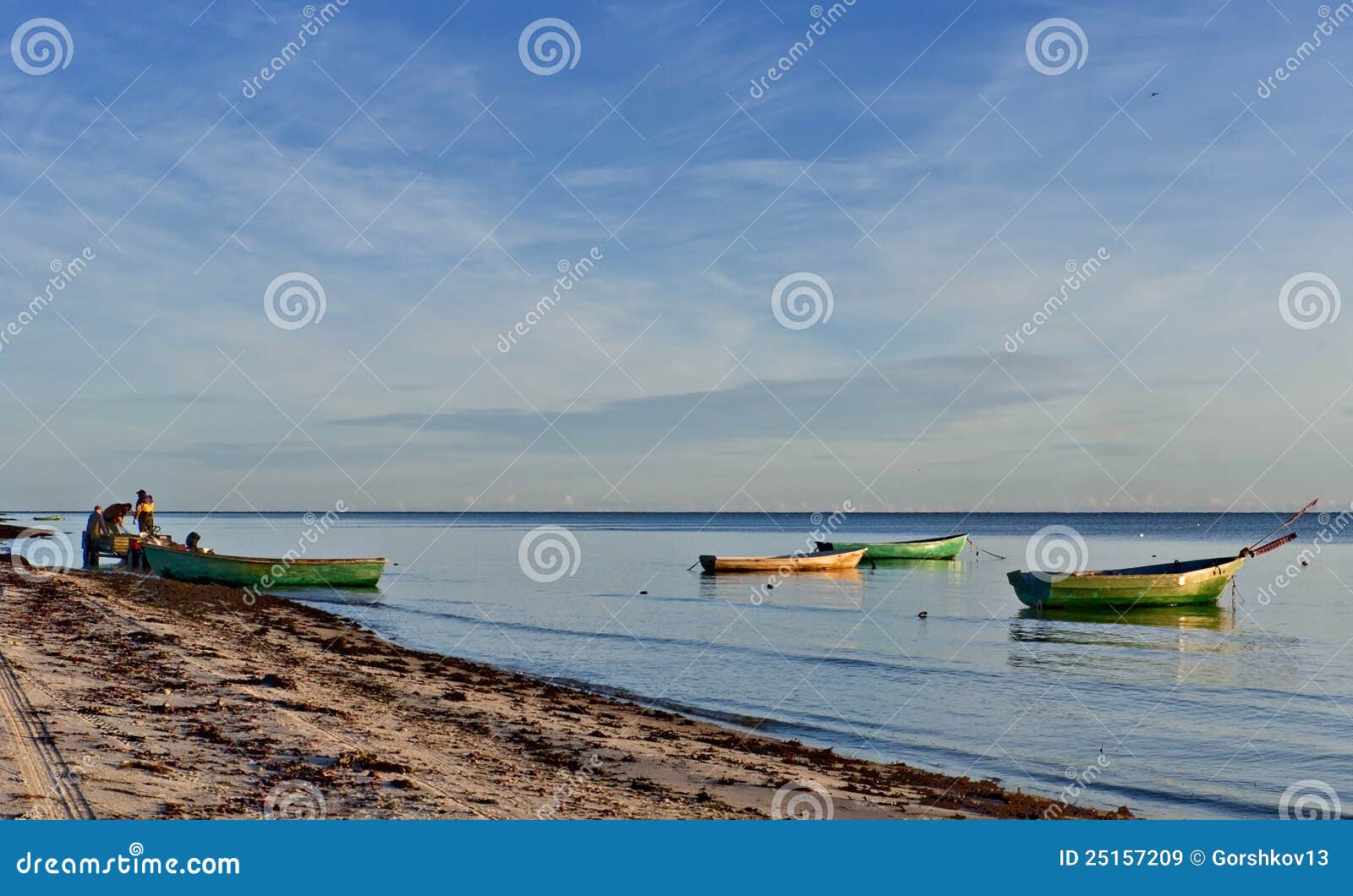Routine Morning at Fishing Vilage Stock Image - Image of beach, vilage ...