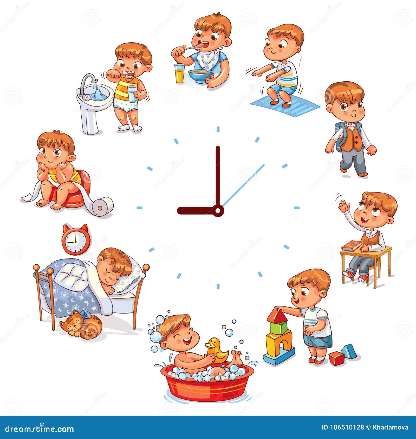 Routine quotidienne illustration de vecteur. Illustration of bâti ...