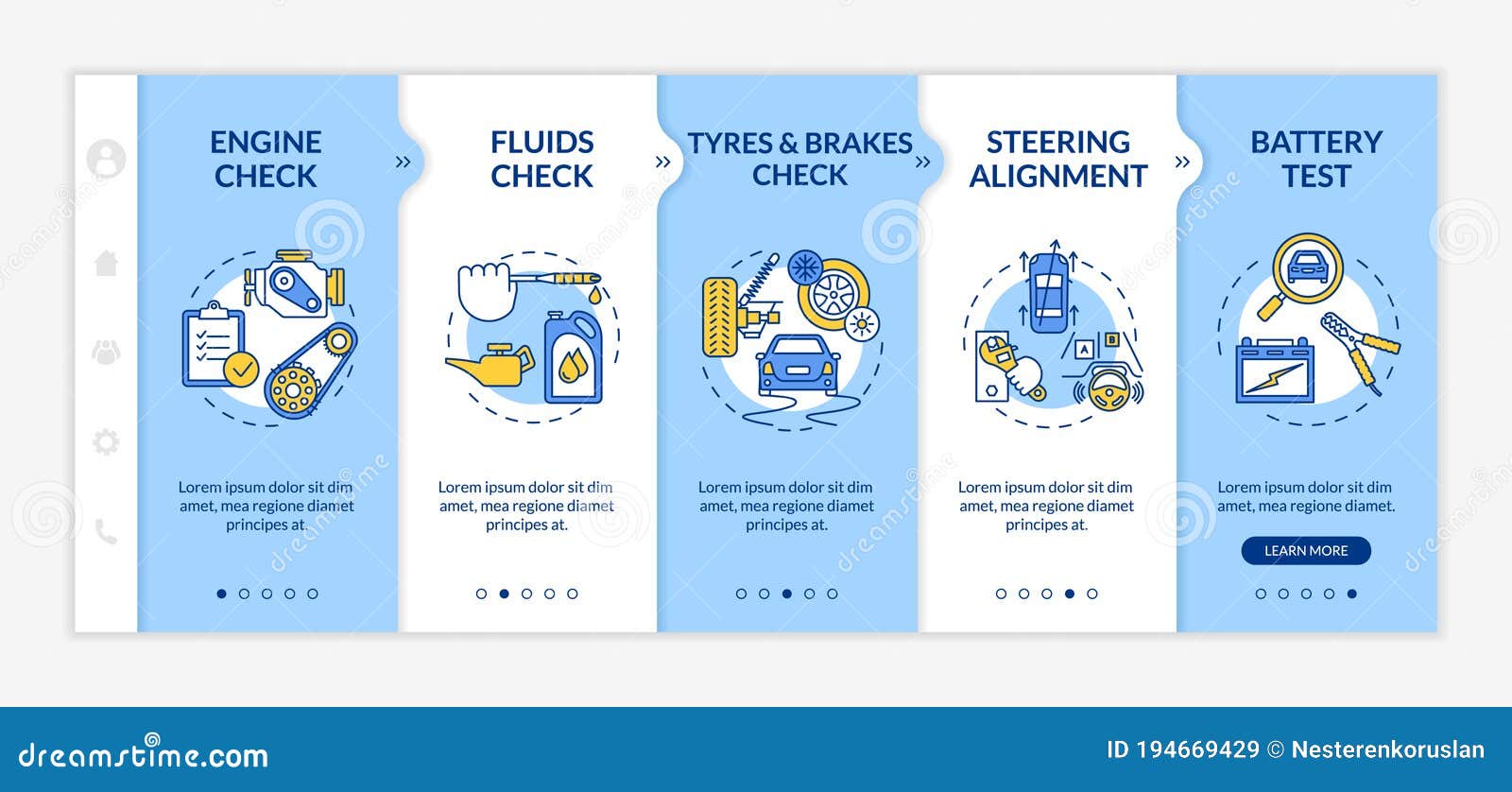 Routine Vehicle Maintenance Onboarding Vector Template Stock Vector ...