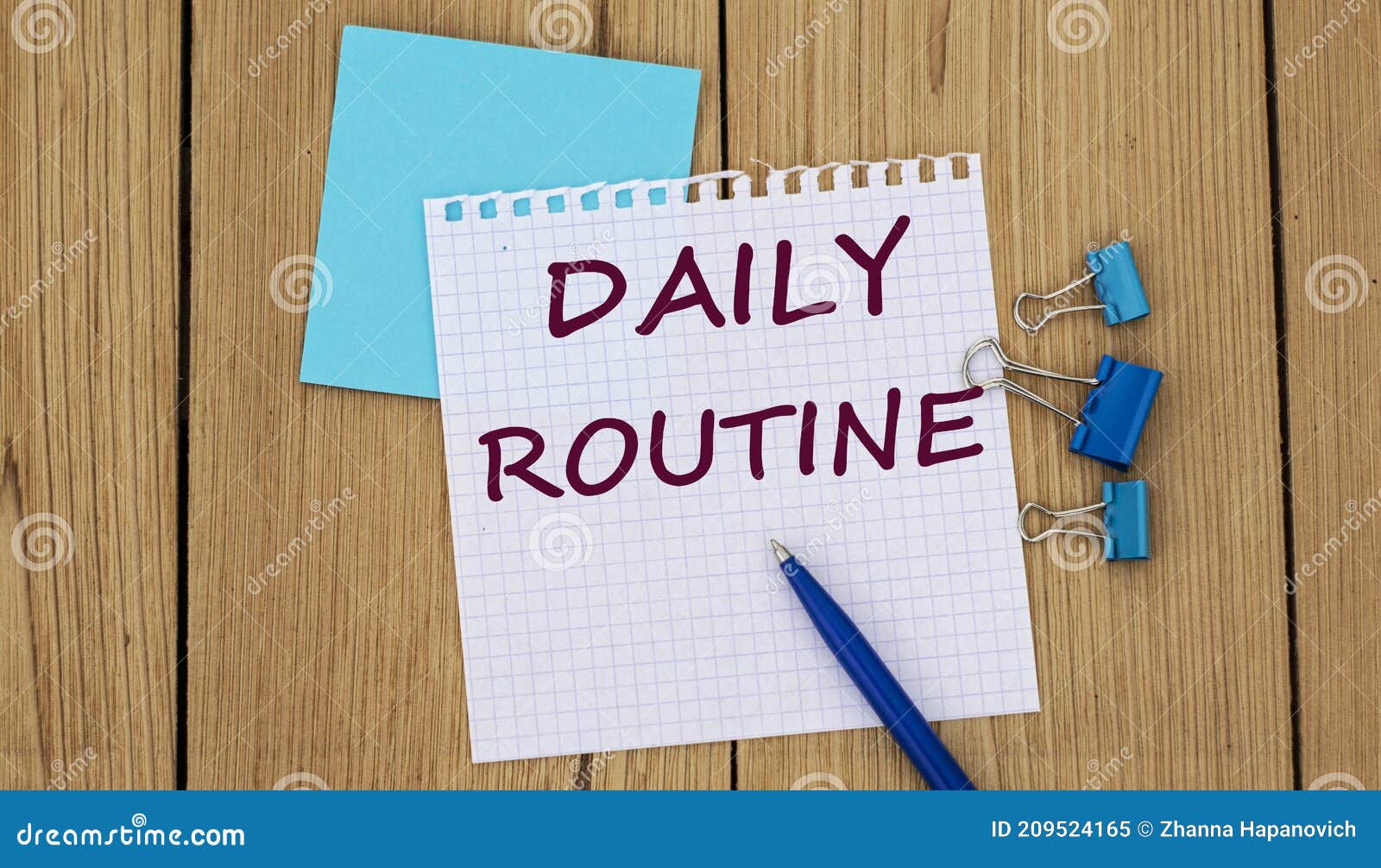 Daily ROUTINE - Word Written in a Notebook on a Wooden Background with ...