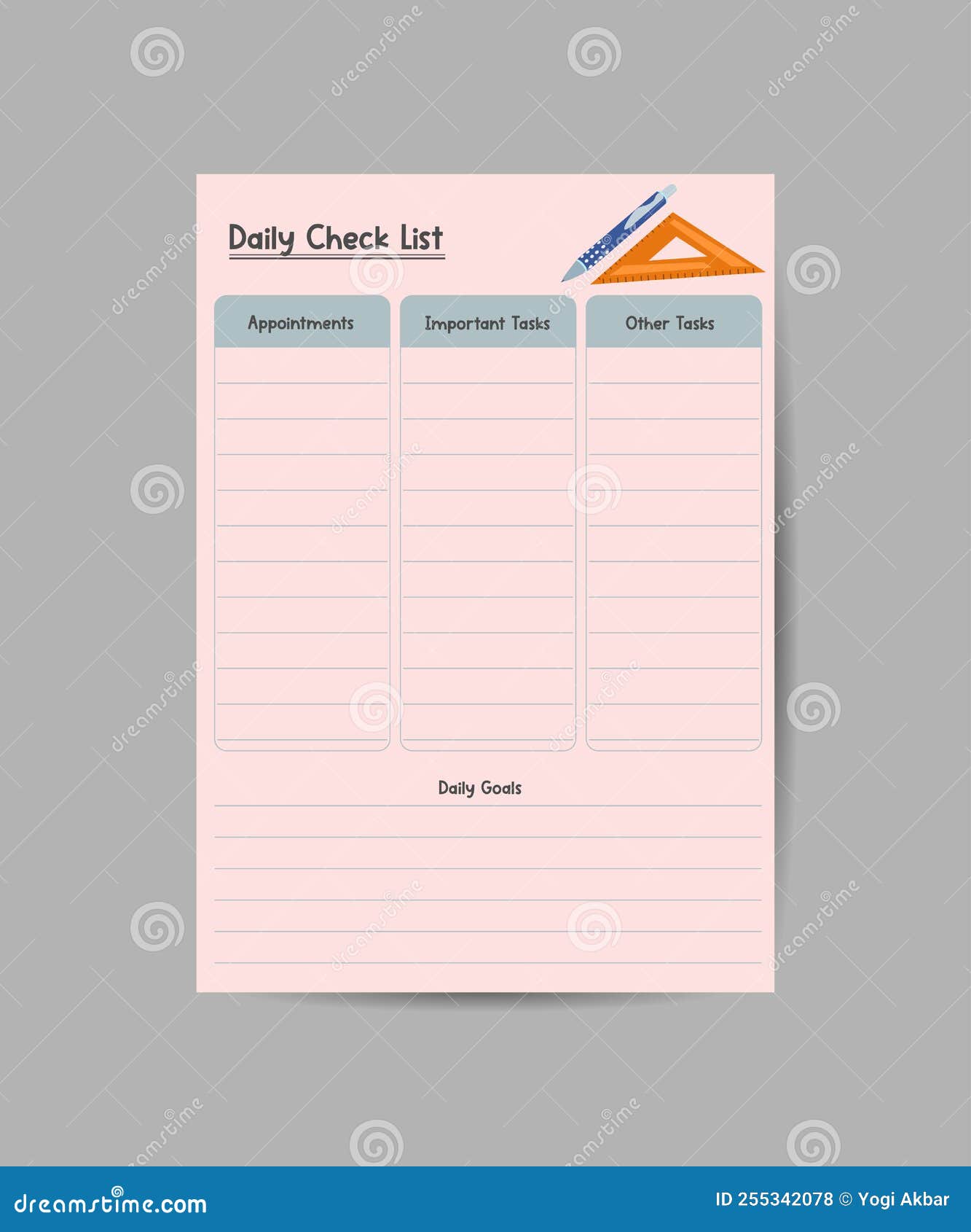 Daily Routines Planner Template. School Schedulers and Organizers Stock ...