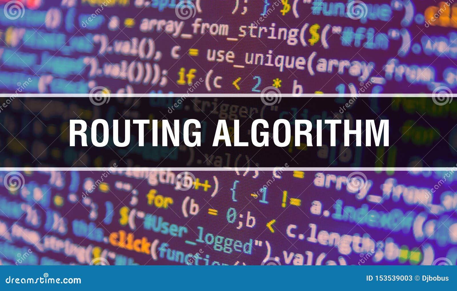 Routing Algorithm Concept Illustration Using Code For Developing Programs And App Routing