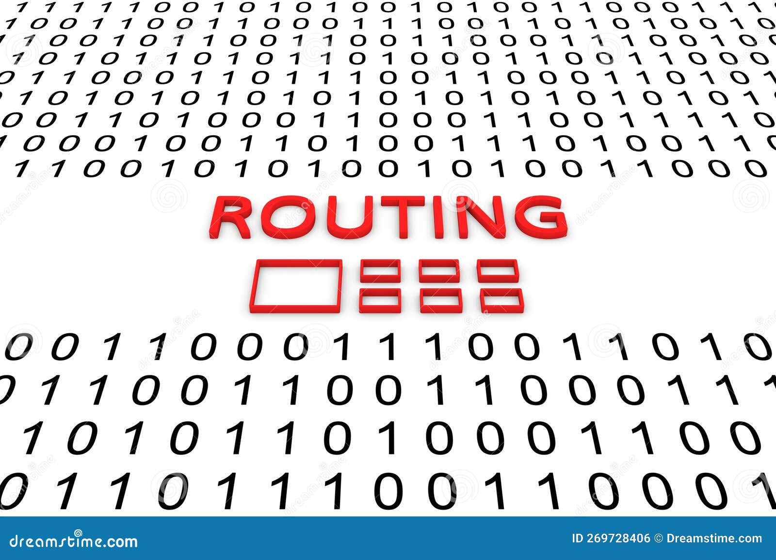 ROUTING Concept Binary Code 3d Stock Illustration - Illustration of routing, background: 269728406