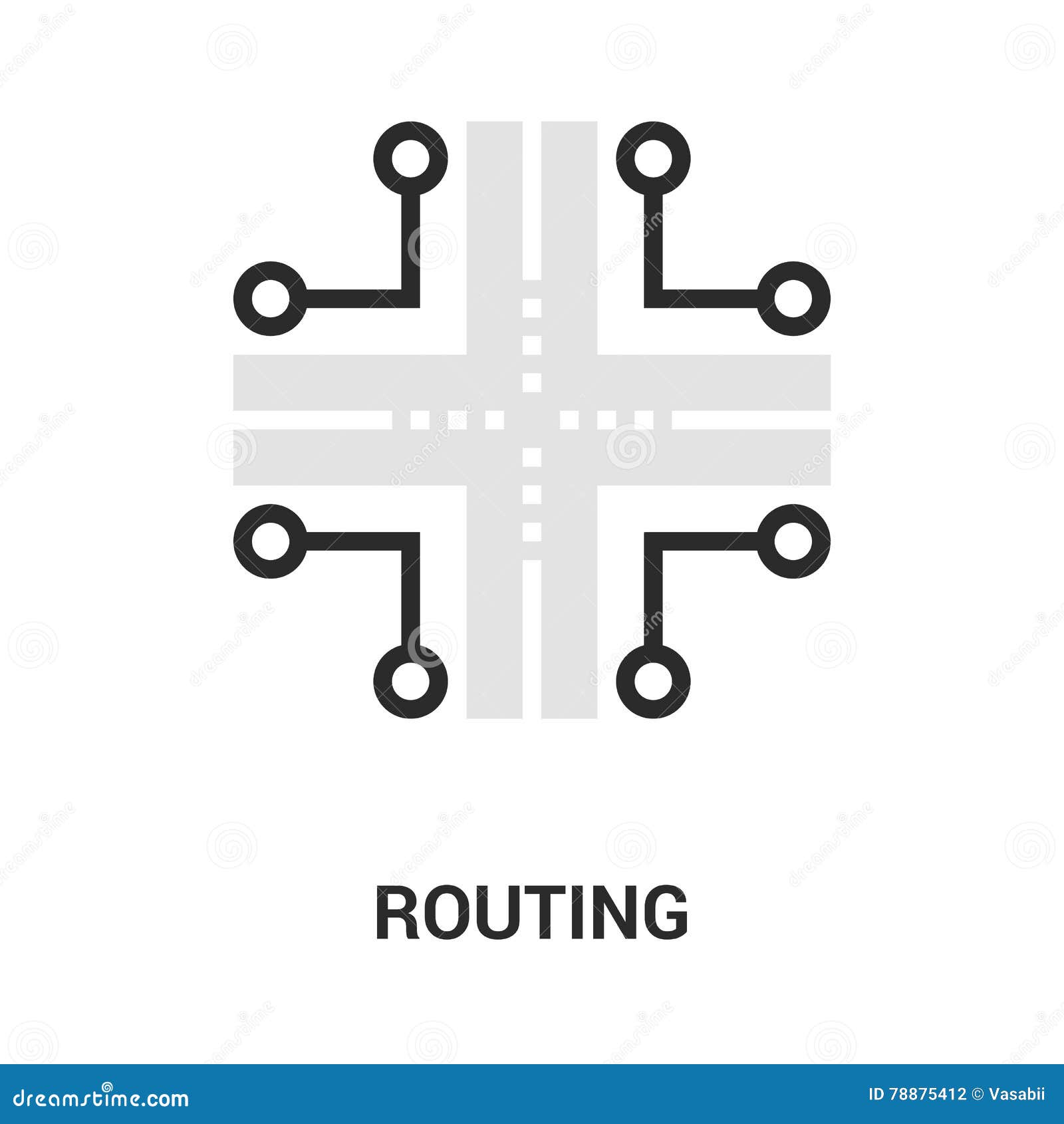 Routing icon concept stock vector. Illustration of communication - 78875412