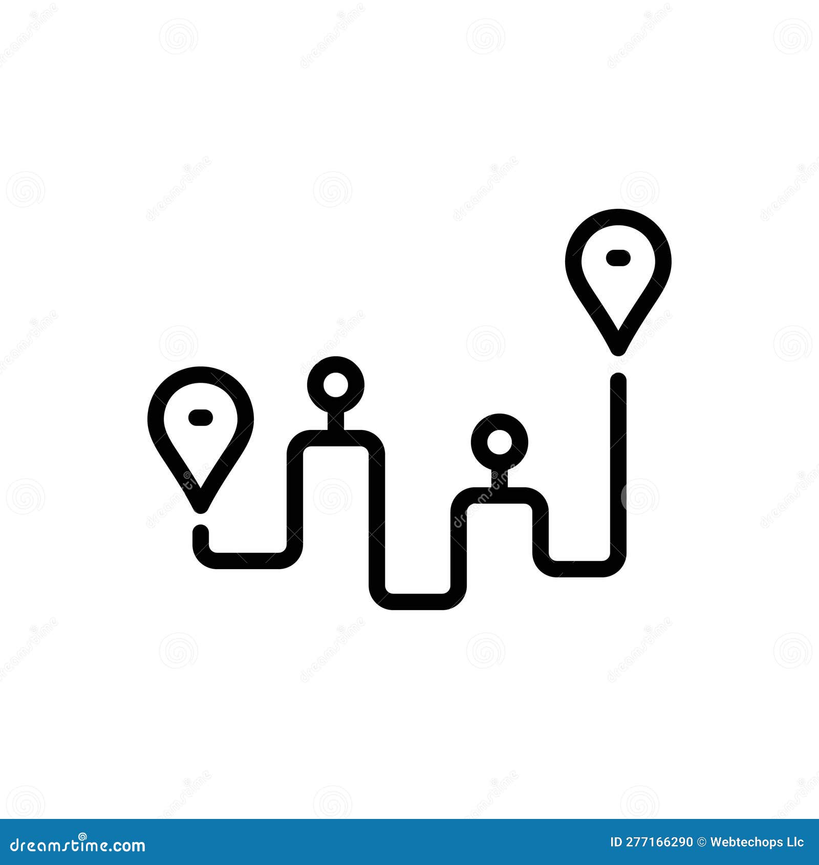 Black Line Icon for Routing, Pathway and Tracking Stock Vector ...