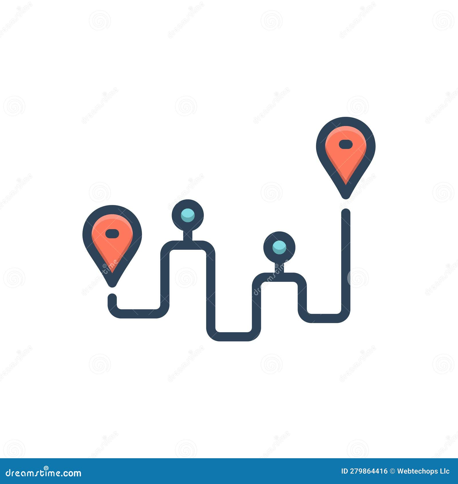 Color Illustration Icon for Routing, Pathway and Location Stock ...