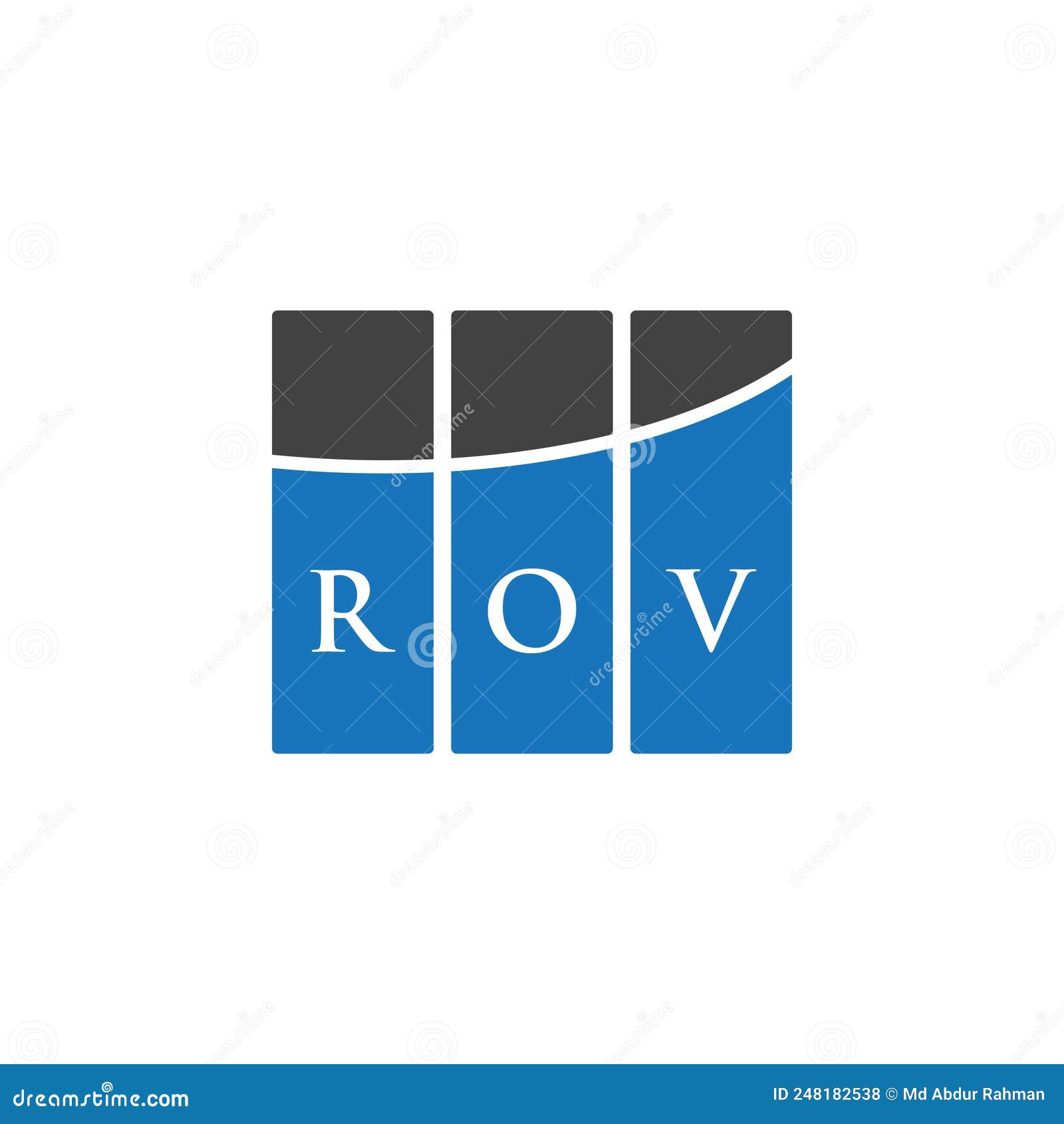 ROV Letter Logo Design On WHITE Background. ROV Creative Initials ...