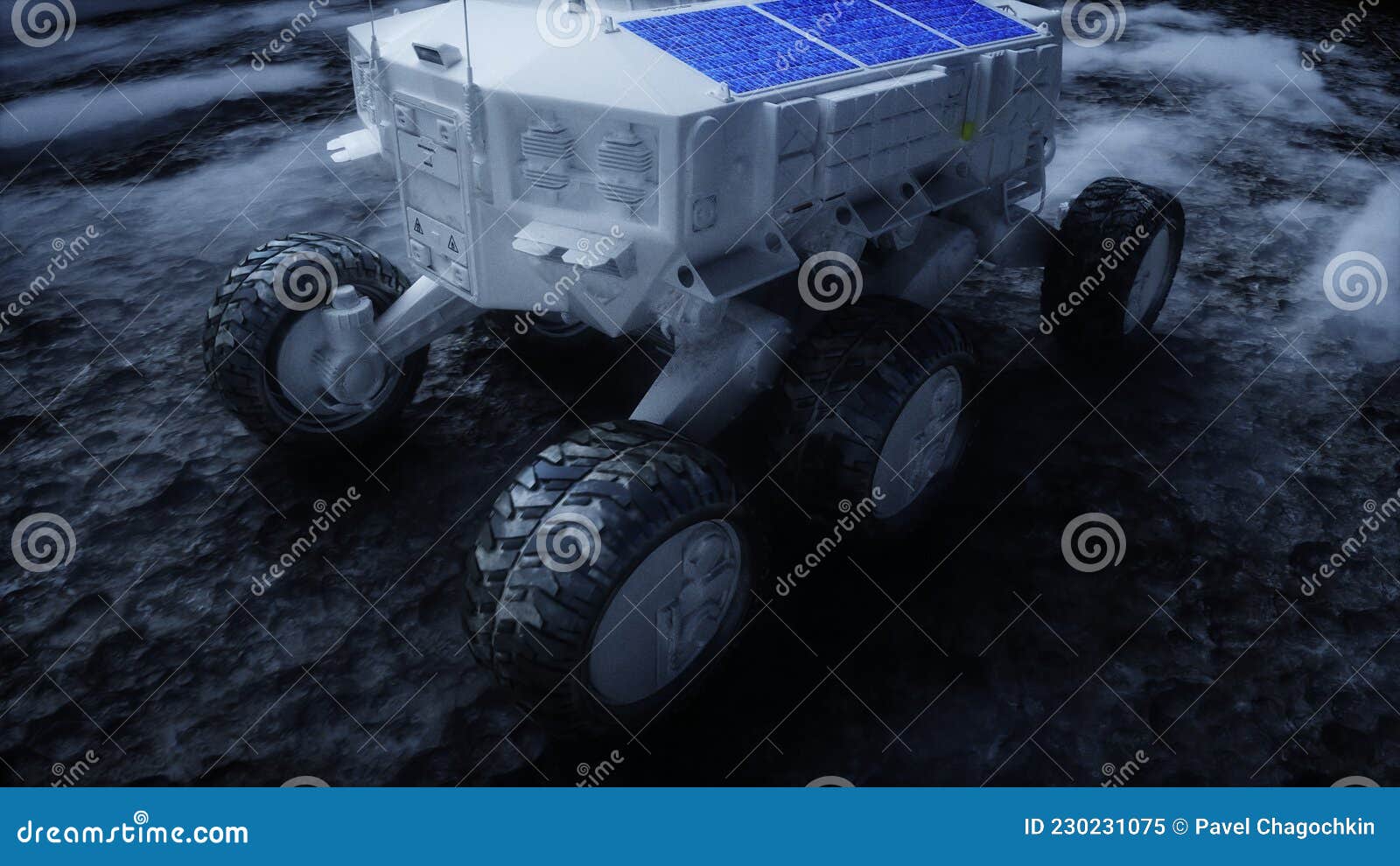 Rover on Alien Planet. Mars Surface. 3d Rendering. Stock Illustration ...