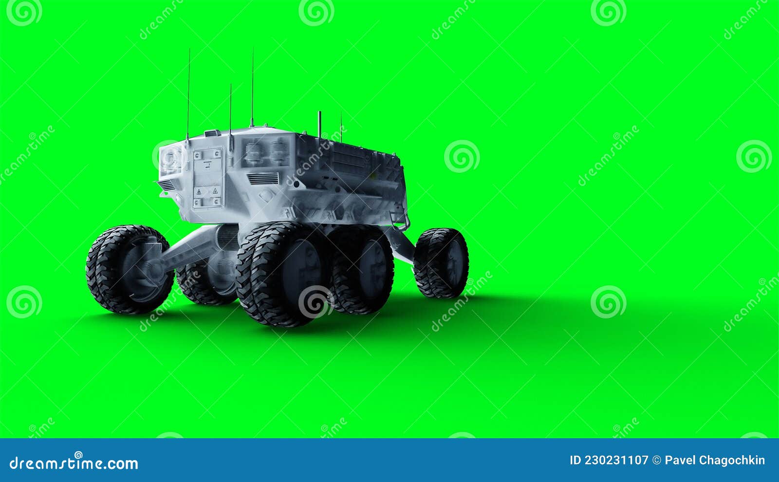 Rover Isolate on Green Screen. 3d Rendering. Stock Illustration ...