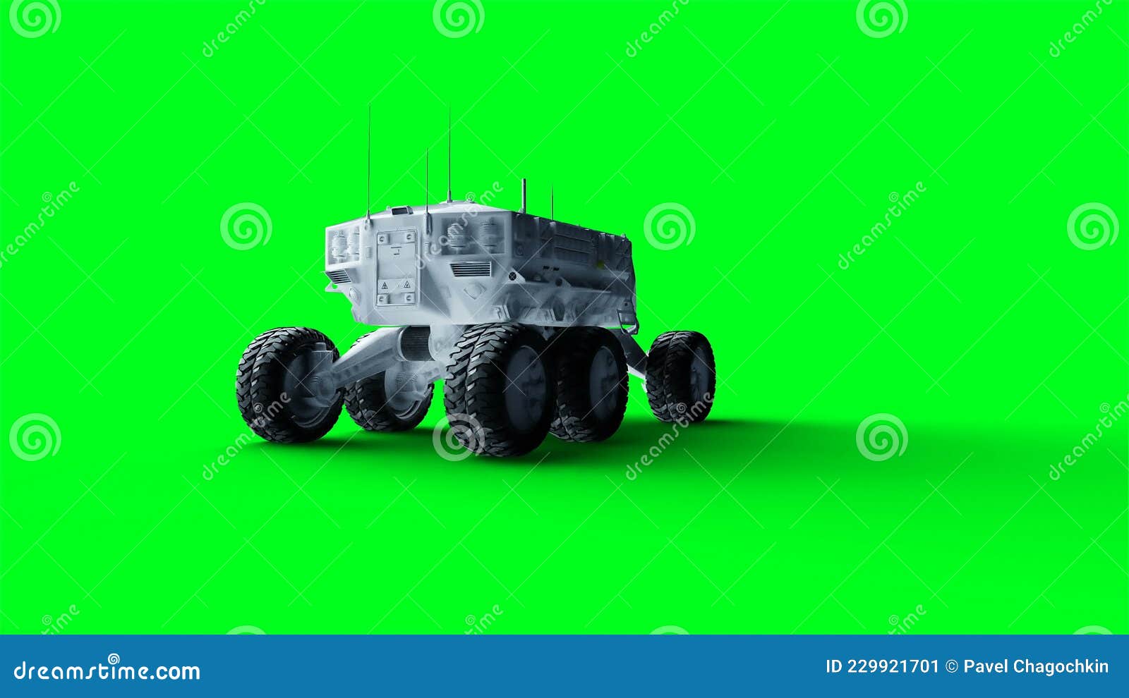 Rover Isolate on Green Screen. Realistic 4k Animation. Stock Video ...